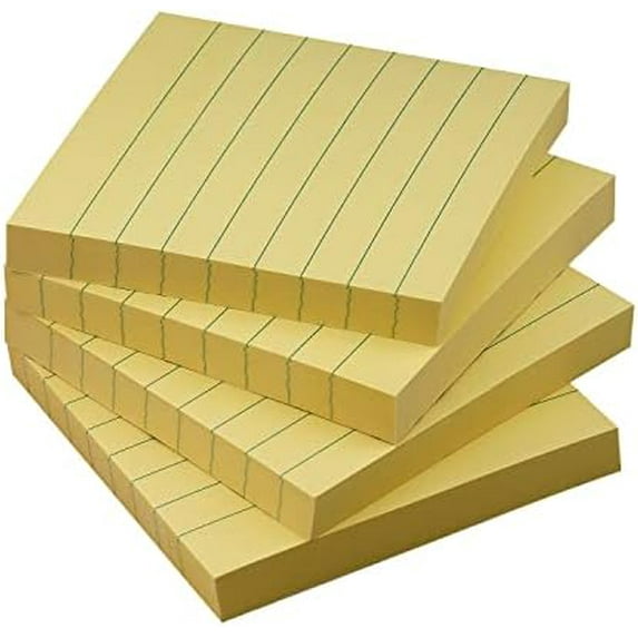 Lined Sticky Notes 3x3 Sticky Notes with Lines Self-Stick Notes Bright ...