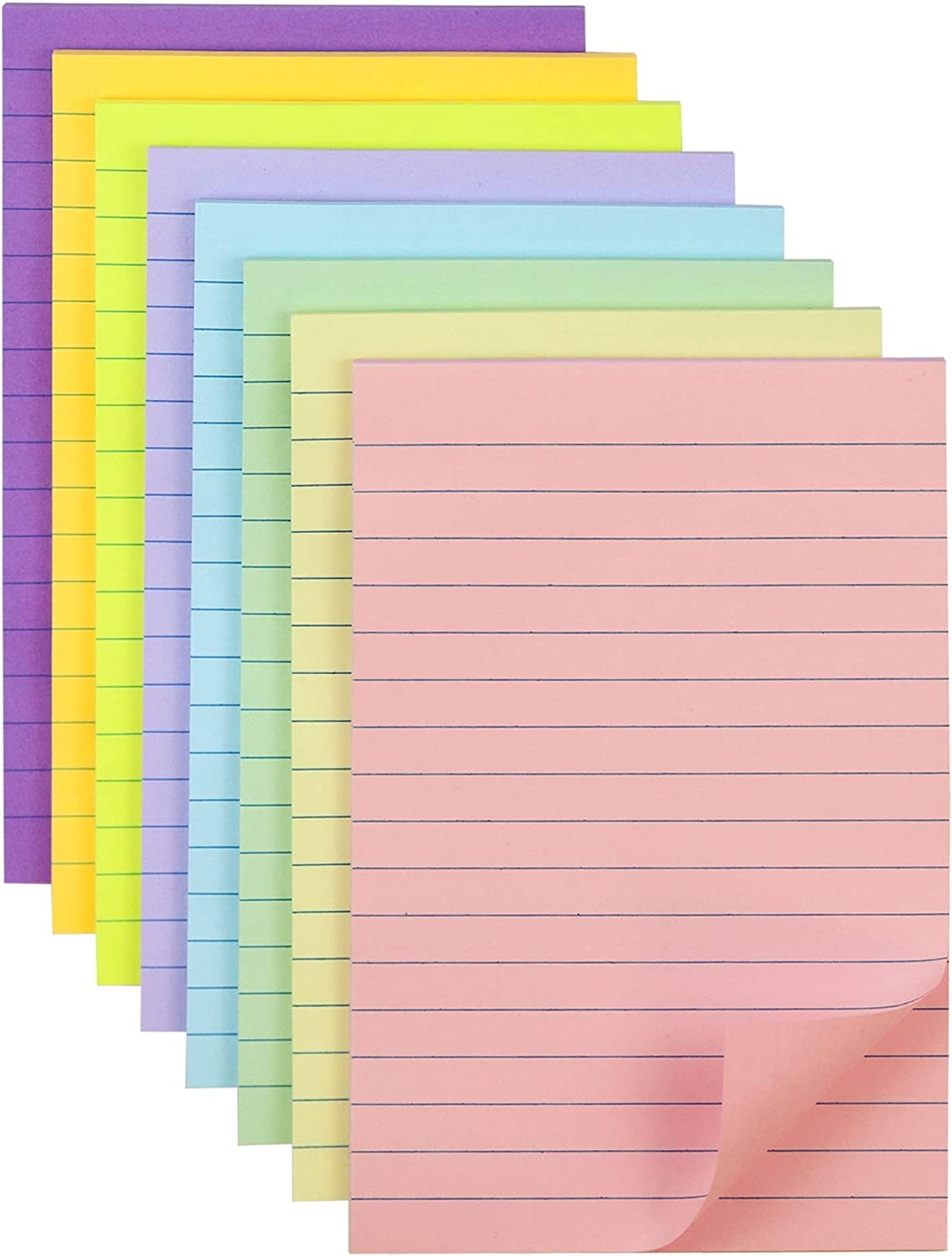 Lined Sticky Notes 3x3 in, Morandi Pastel Colors Ruled Post, Super ...