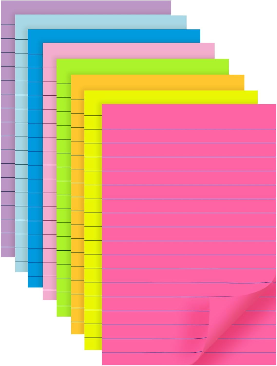 Lined Sticky Notes 3x3 in, Morandi Pastel Colors Ruled Post, Super ...