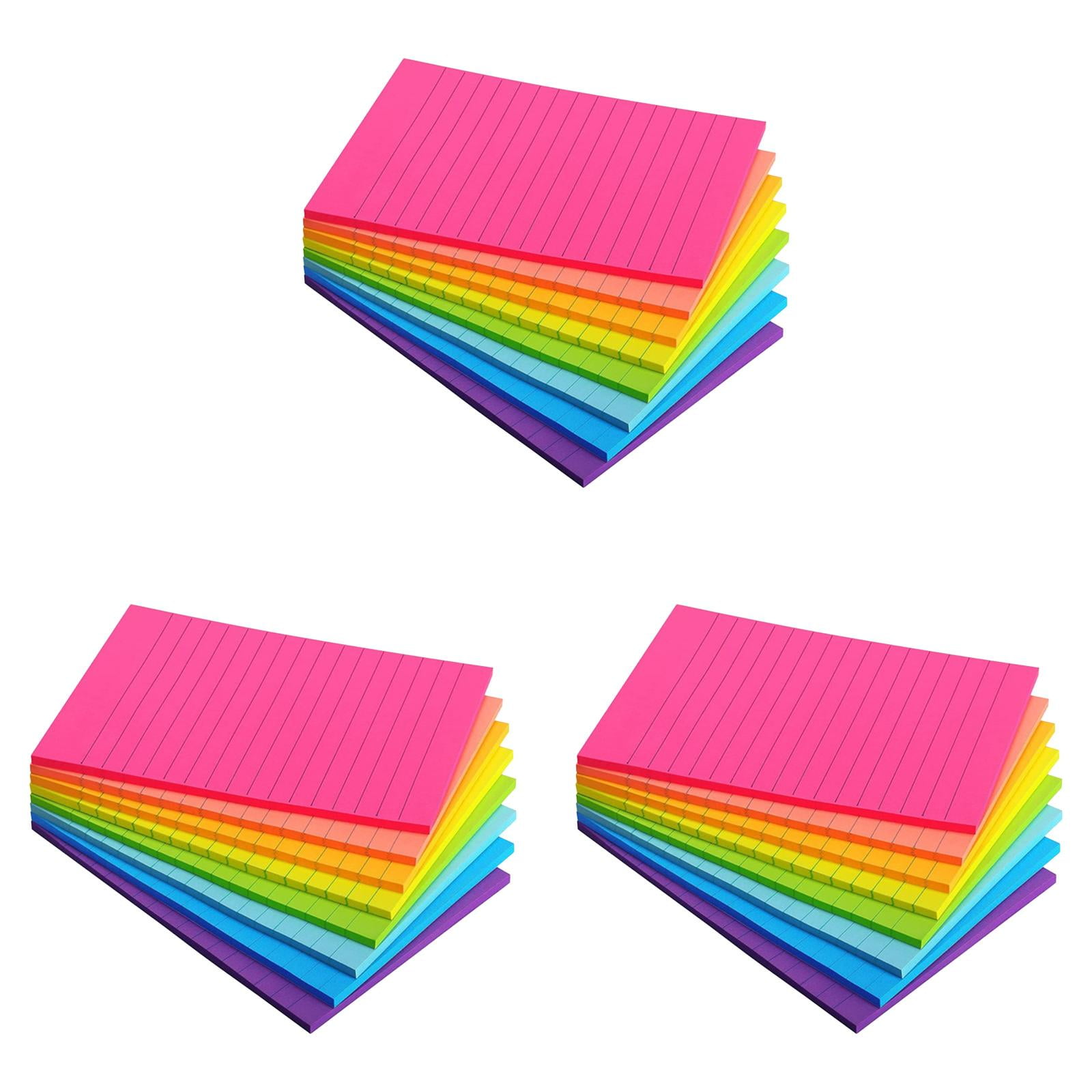 Lined Sticky Notes 4X6 In Bright Ruled Post Stickies Colorful Super ...