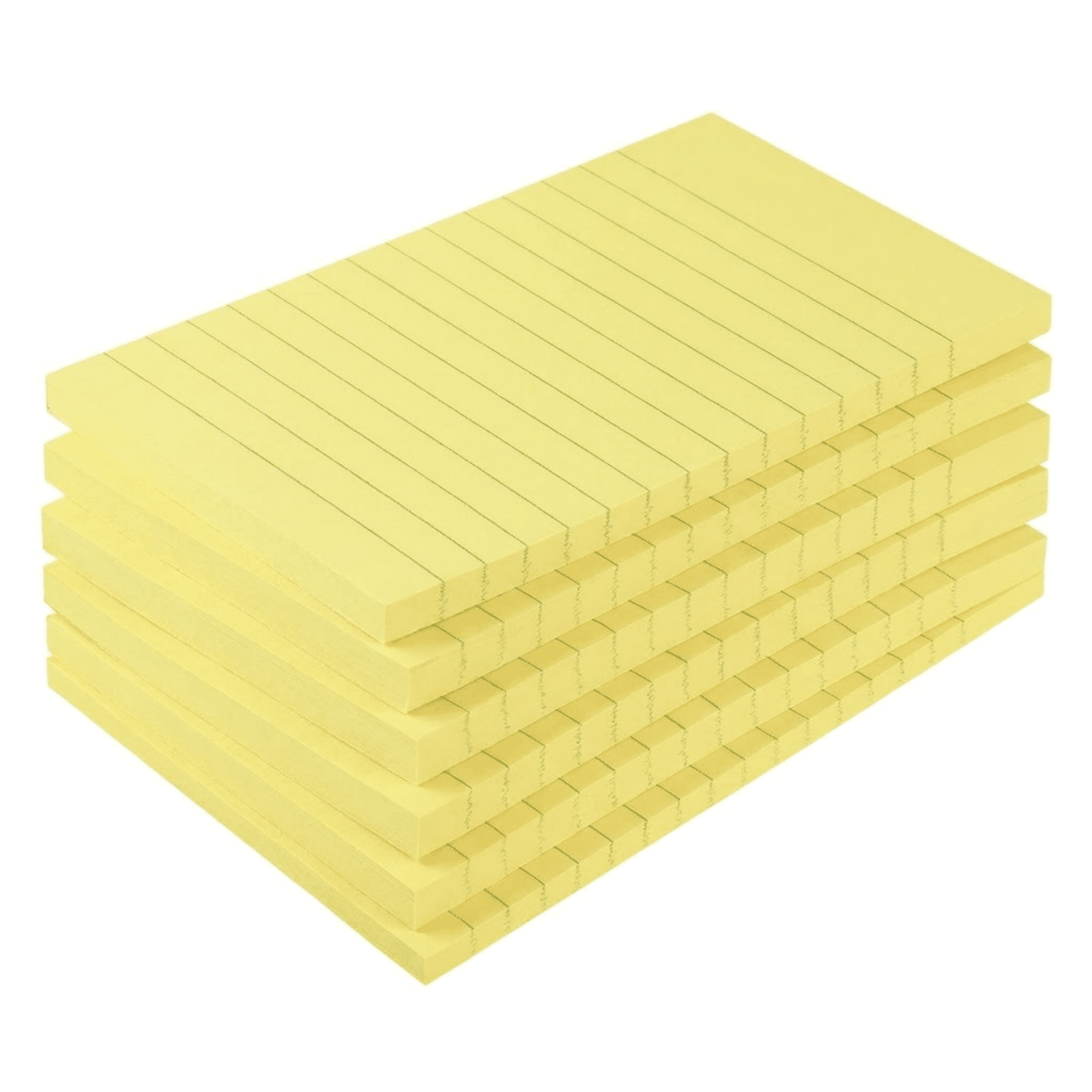 Lined Sticky Notes 4x6 in, 6 Pads 45 Sheets Per Pad, Yellow Ruled Self ...