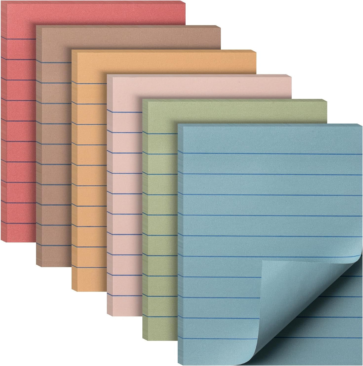 Lined Sticky Notes, Pads, Sheets/Pad, Pastel Color, Sticky Notes with ...