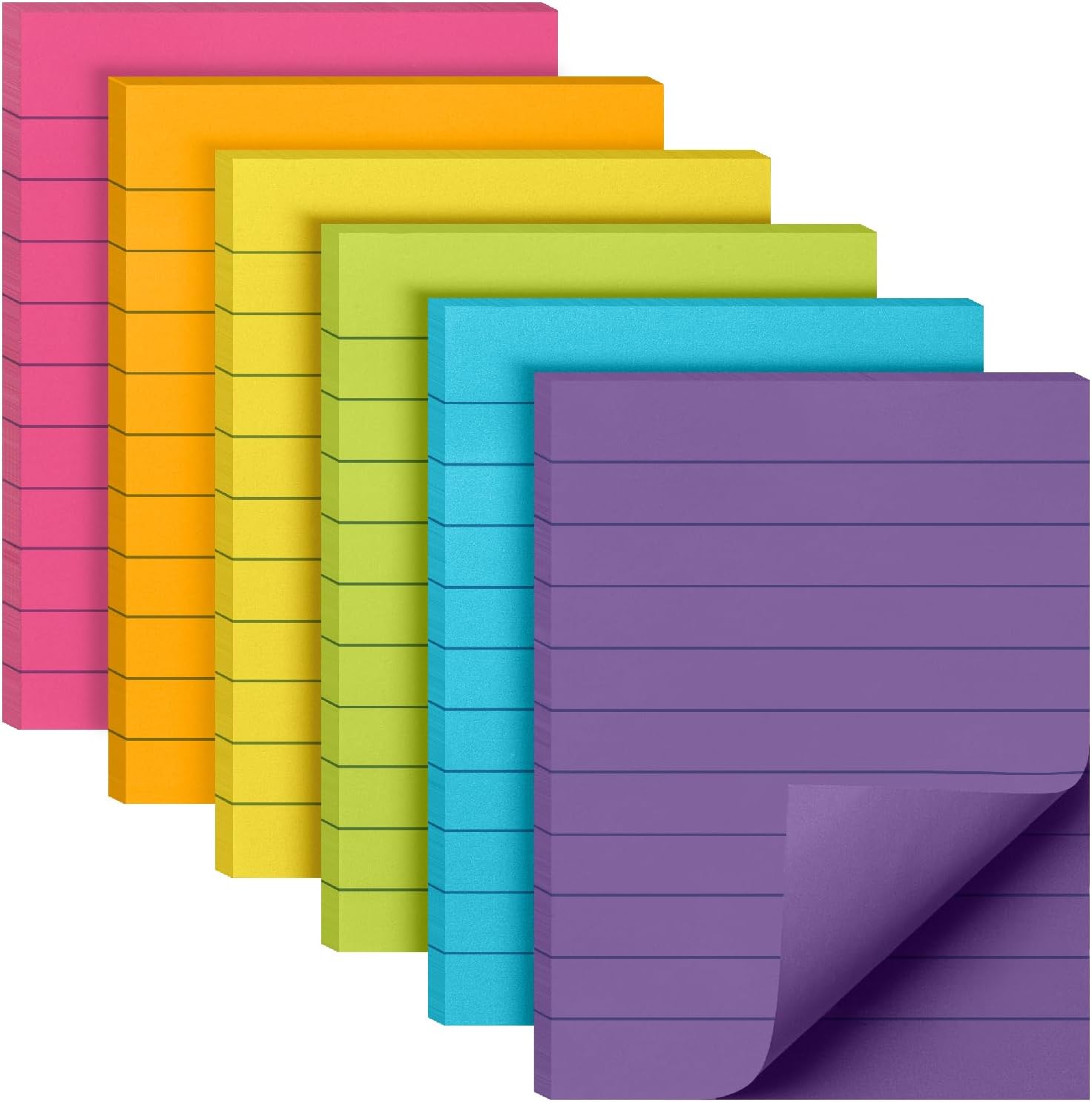 Lined Sticky Notes, Pads, Sheets/Pad, Pastel Color, Sticky Notes with ...