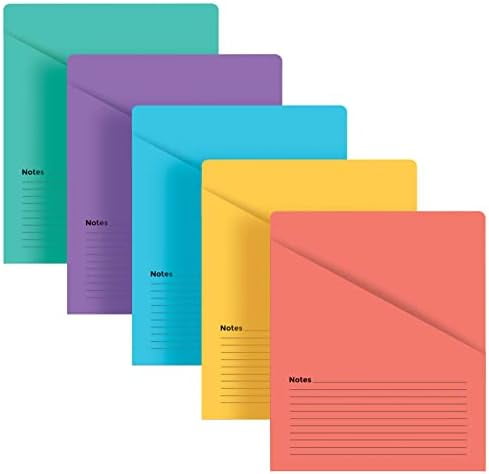 Lined Vertical Slash Pocket File Folders, 25 Pack, Assorted Colors ...
