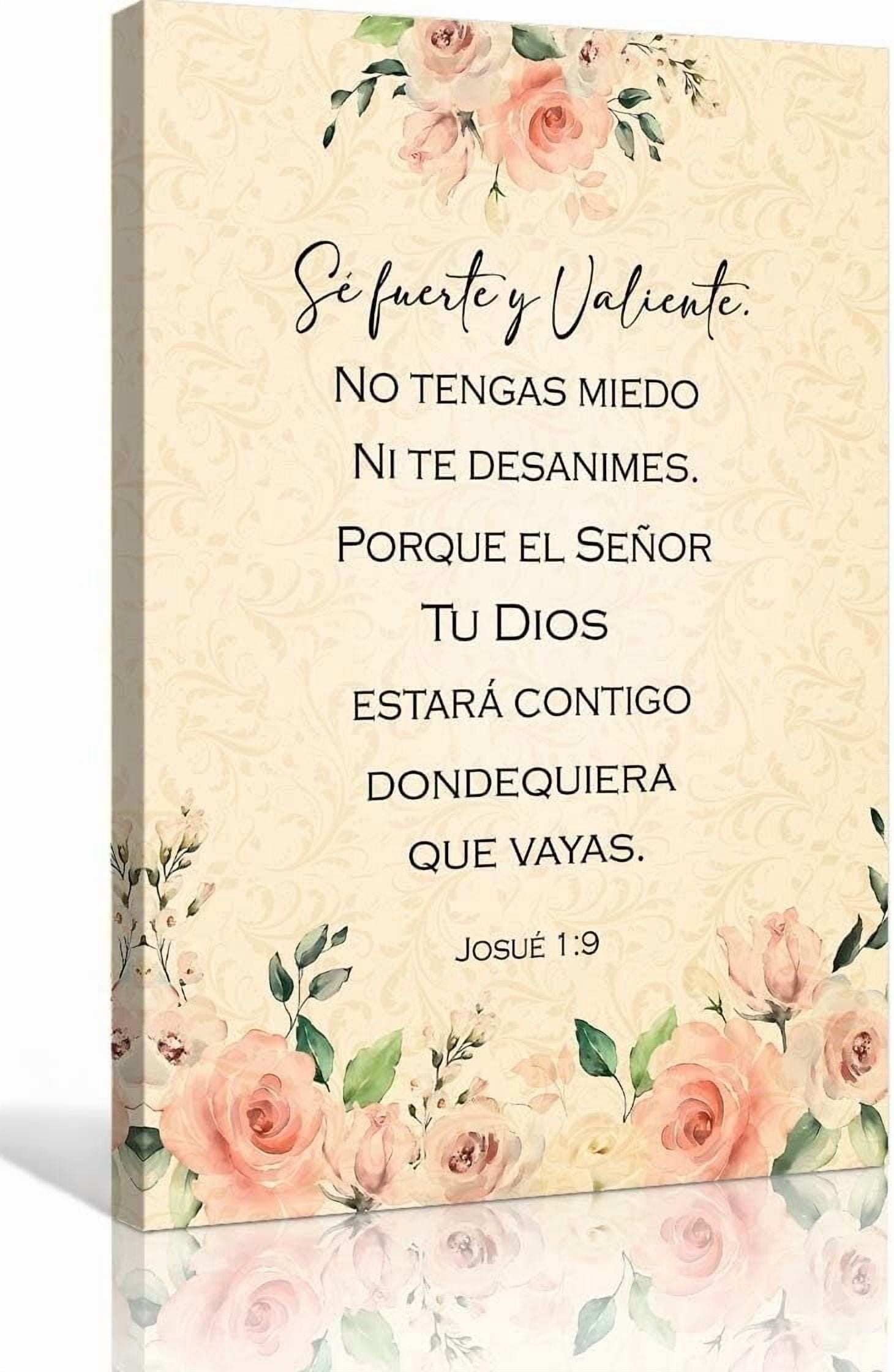 Lineerby Be Strong And Courageous Wall Art Spanish Joshua 1 9 Bible ...