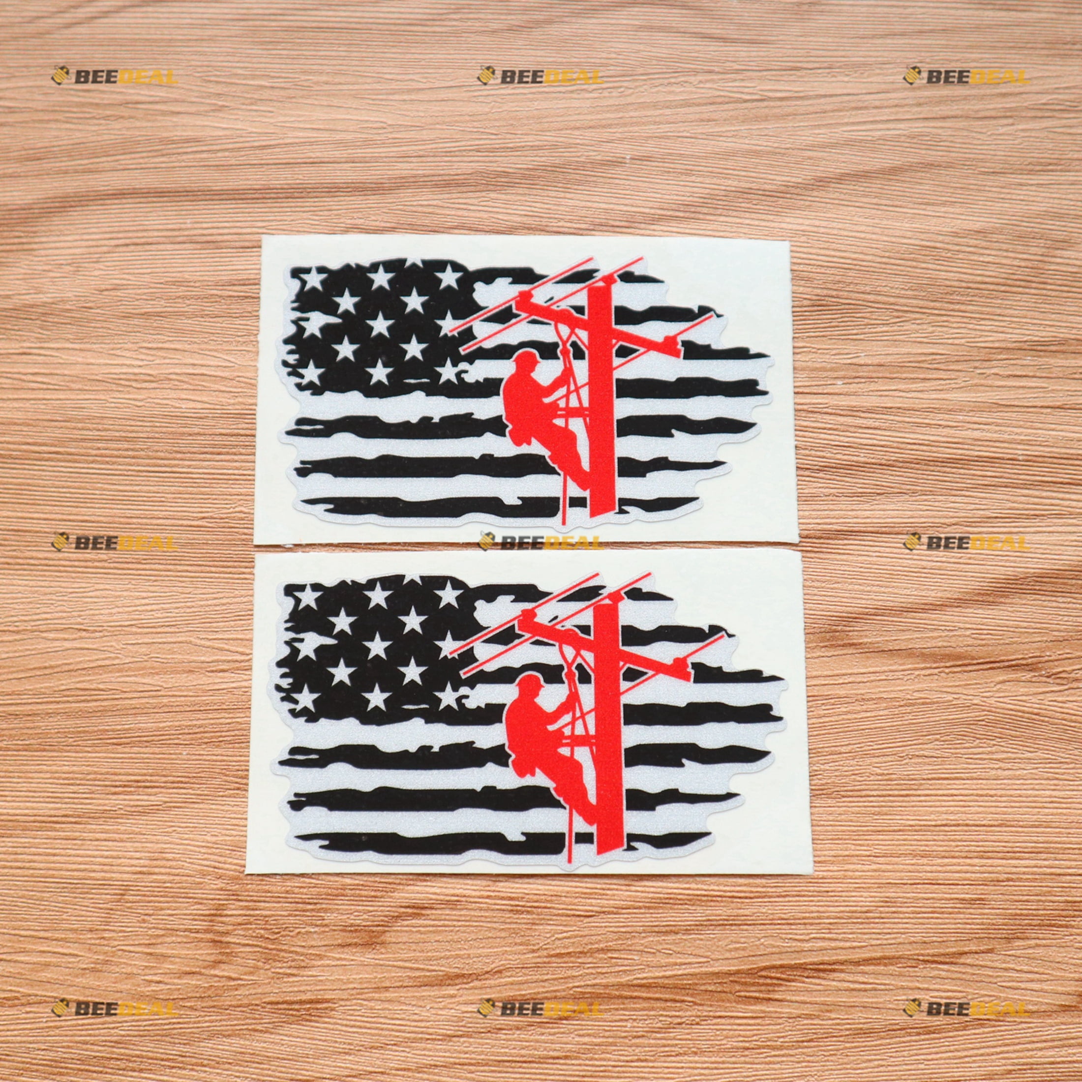 Lineman American Flag Electrical Power Line Pole Sticker Decal Vinyl ...