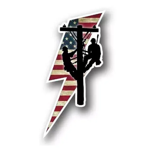 Lineman Electrician Utility Worker Sticker Phone Decal Water Bottle ...