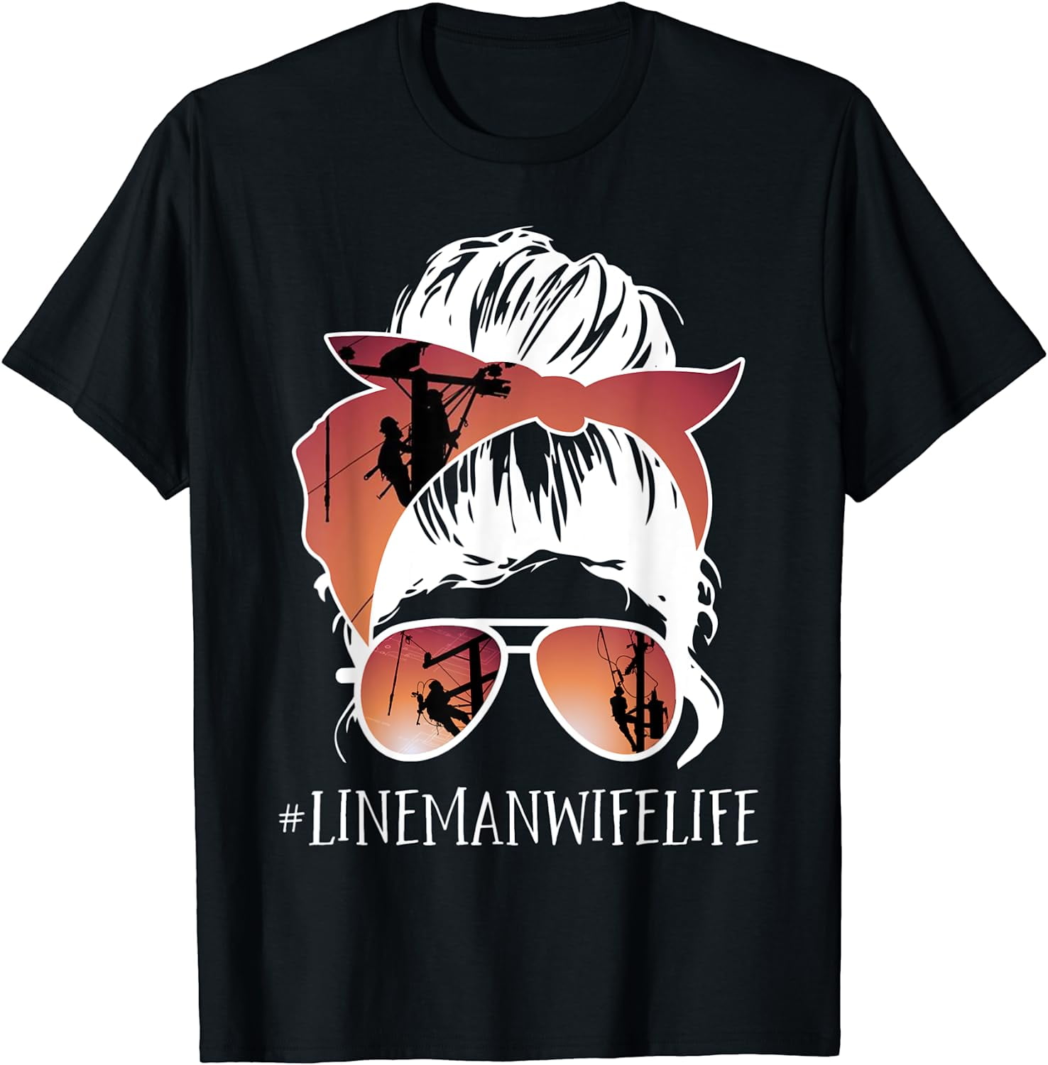 Lineman - Linewife life Cute Lineman wife gift birthday 95 T-Shirt ...