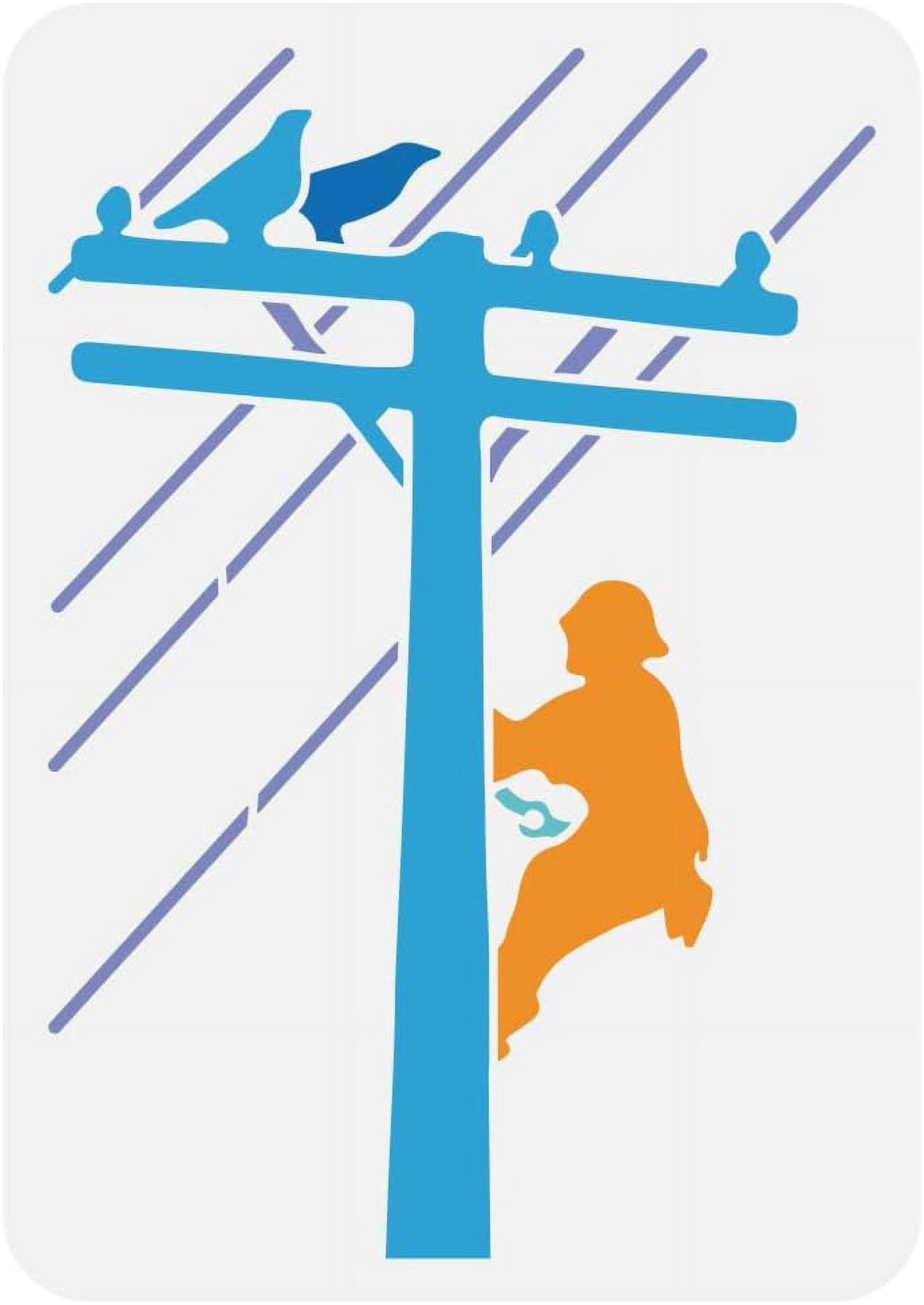 Lineman Painting Stencil 8.3x11.7inch Reusable Line Pole and ...