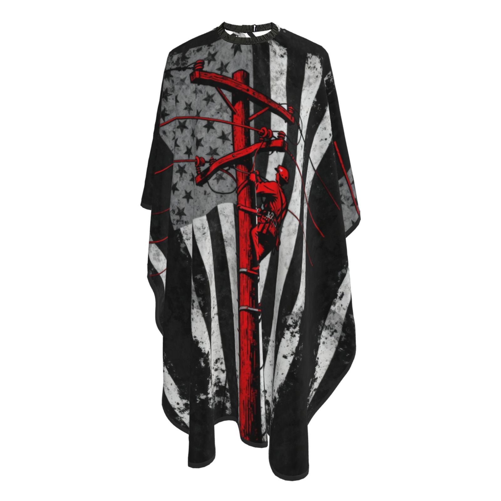 Lineman Pattern Hair Cutting Cape 66" x 55" Salon Cape with Adjustable ...