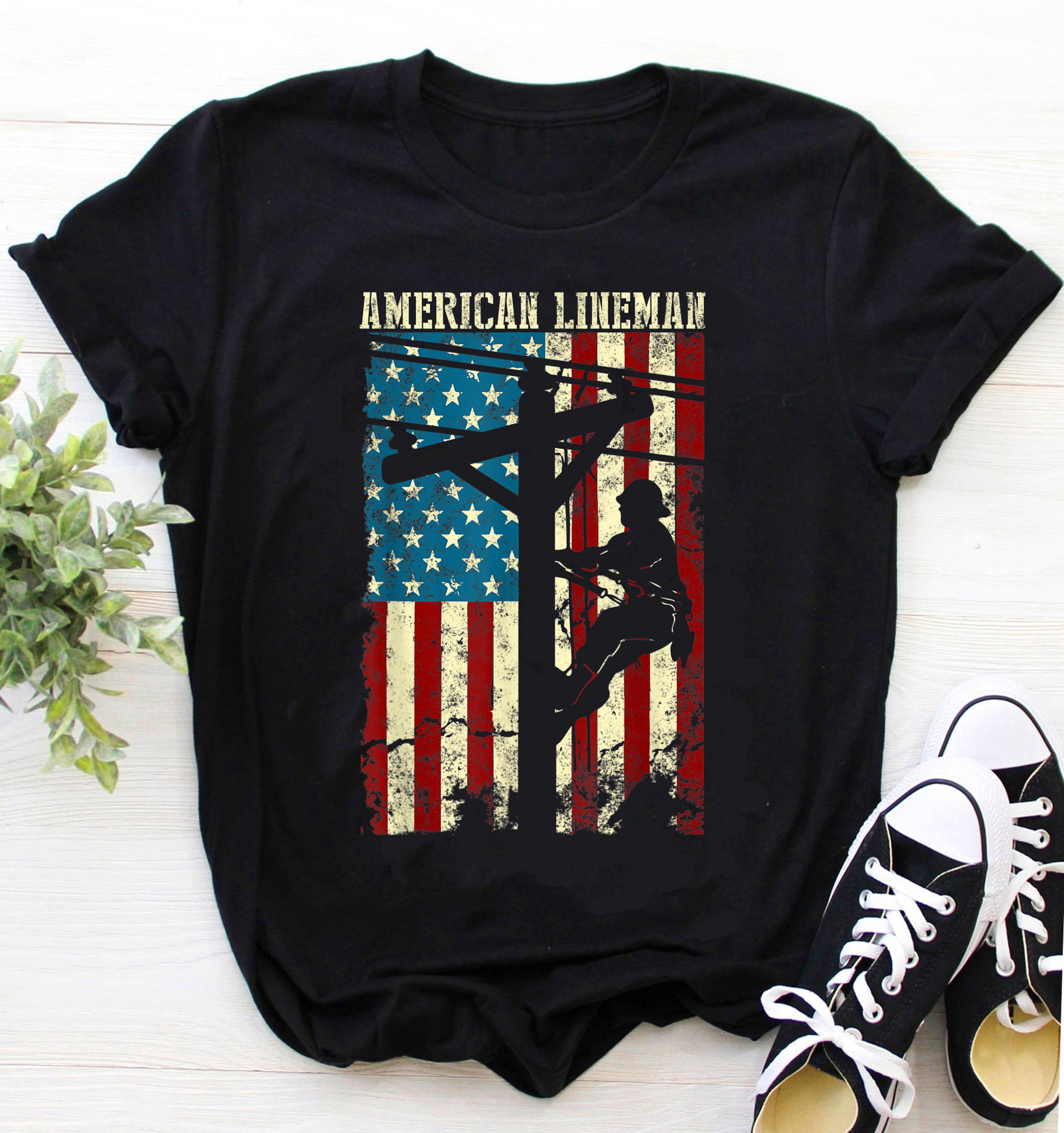Lineman Shirt / Lineman T-shirt / Lineman Gift / Lineman American flag ...