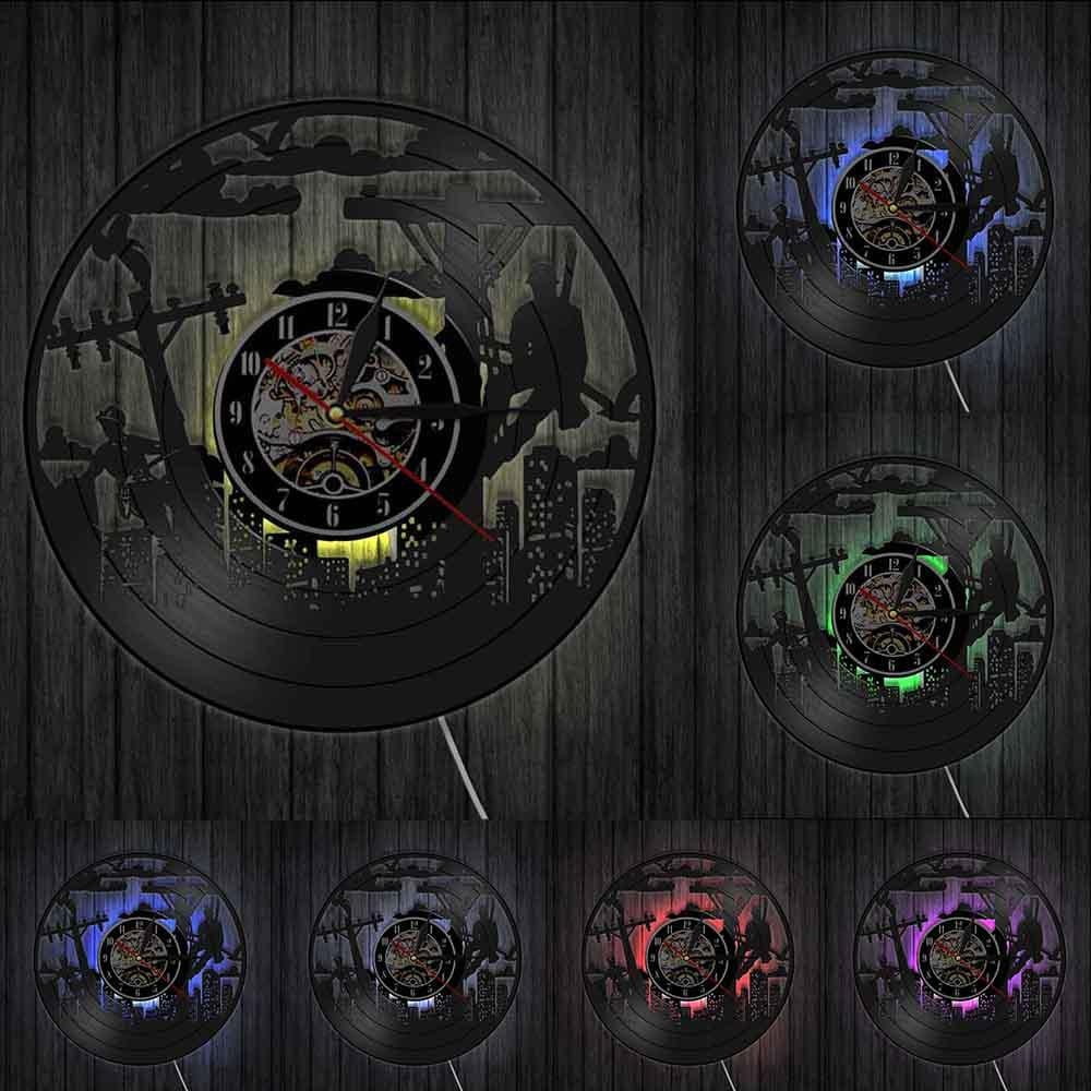 Lineman Silhouette Electrician Wall Clock Line Life Electrical Lineman ...