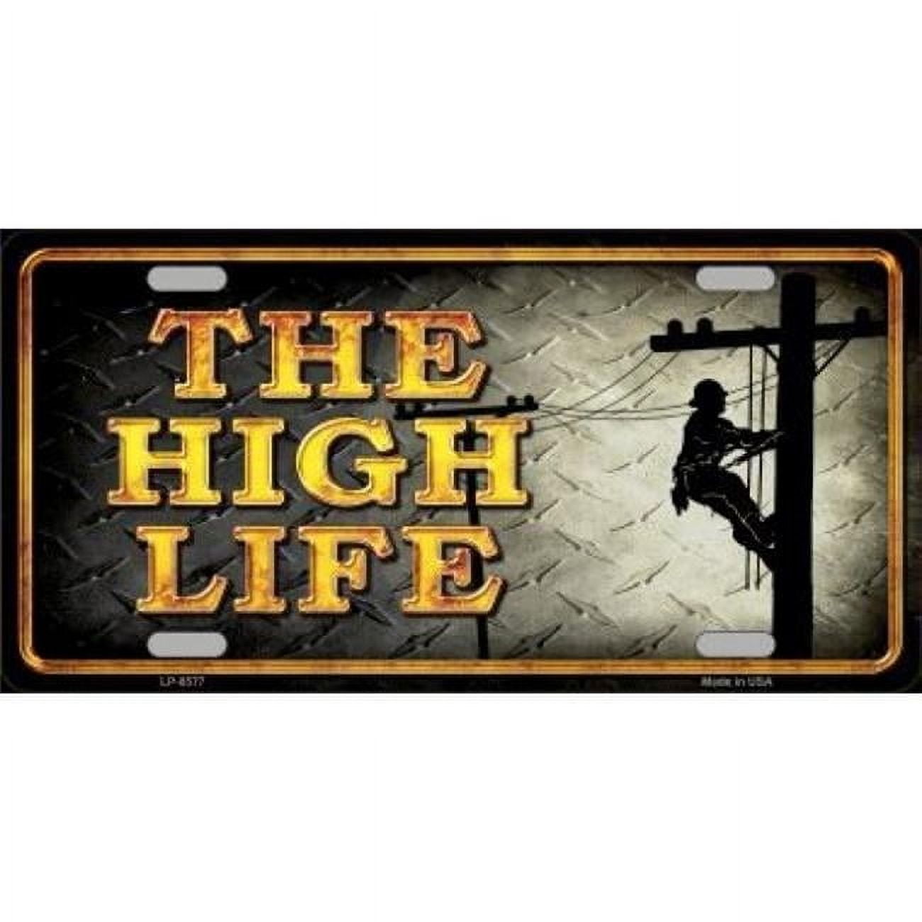 Lineman The High Life Metal License Plate - Walmart.com