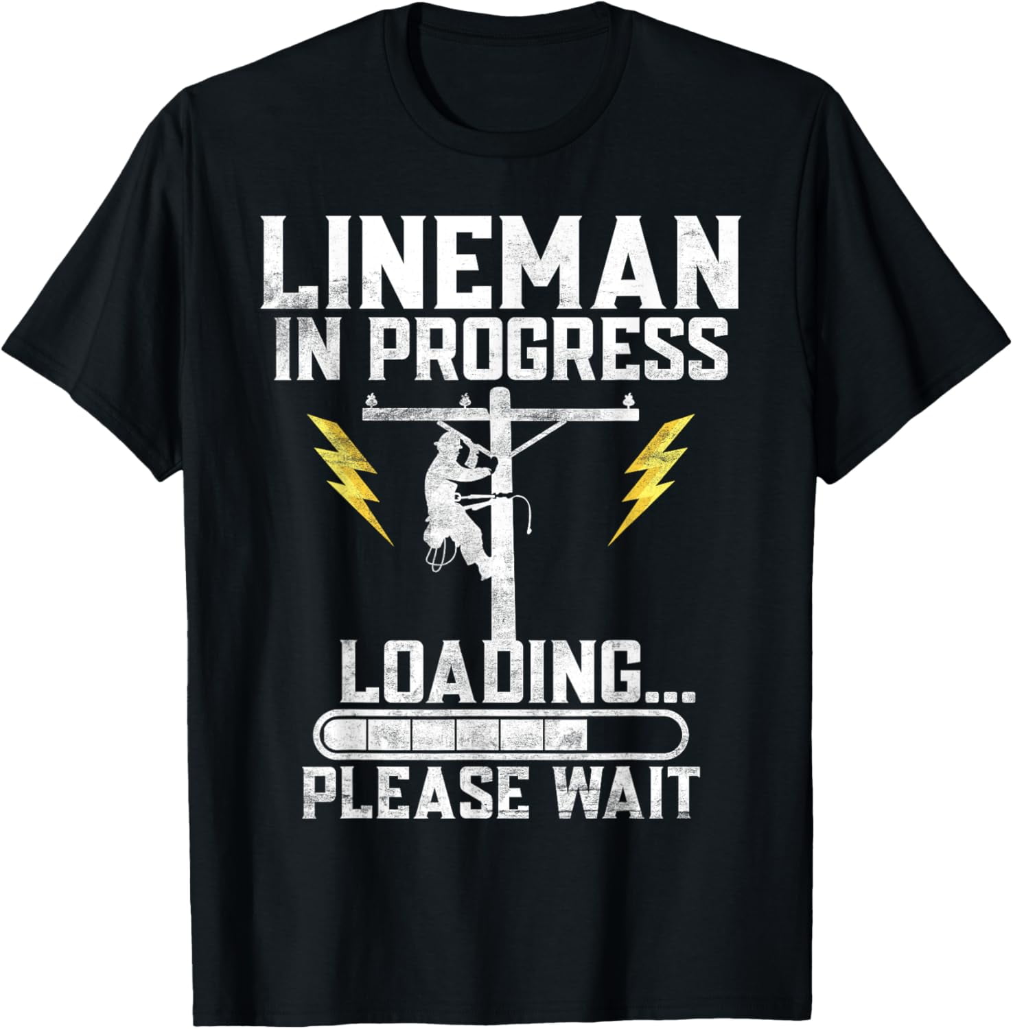 Lineman in Progress Loading please wait Future Lineman T-Shirt ...