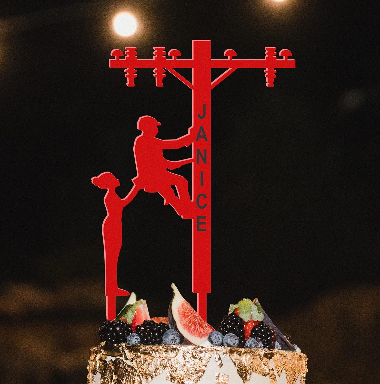 Lineman wedding Cake Topper- Personalized funny Lineman bride cake ...