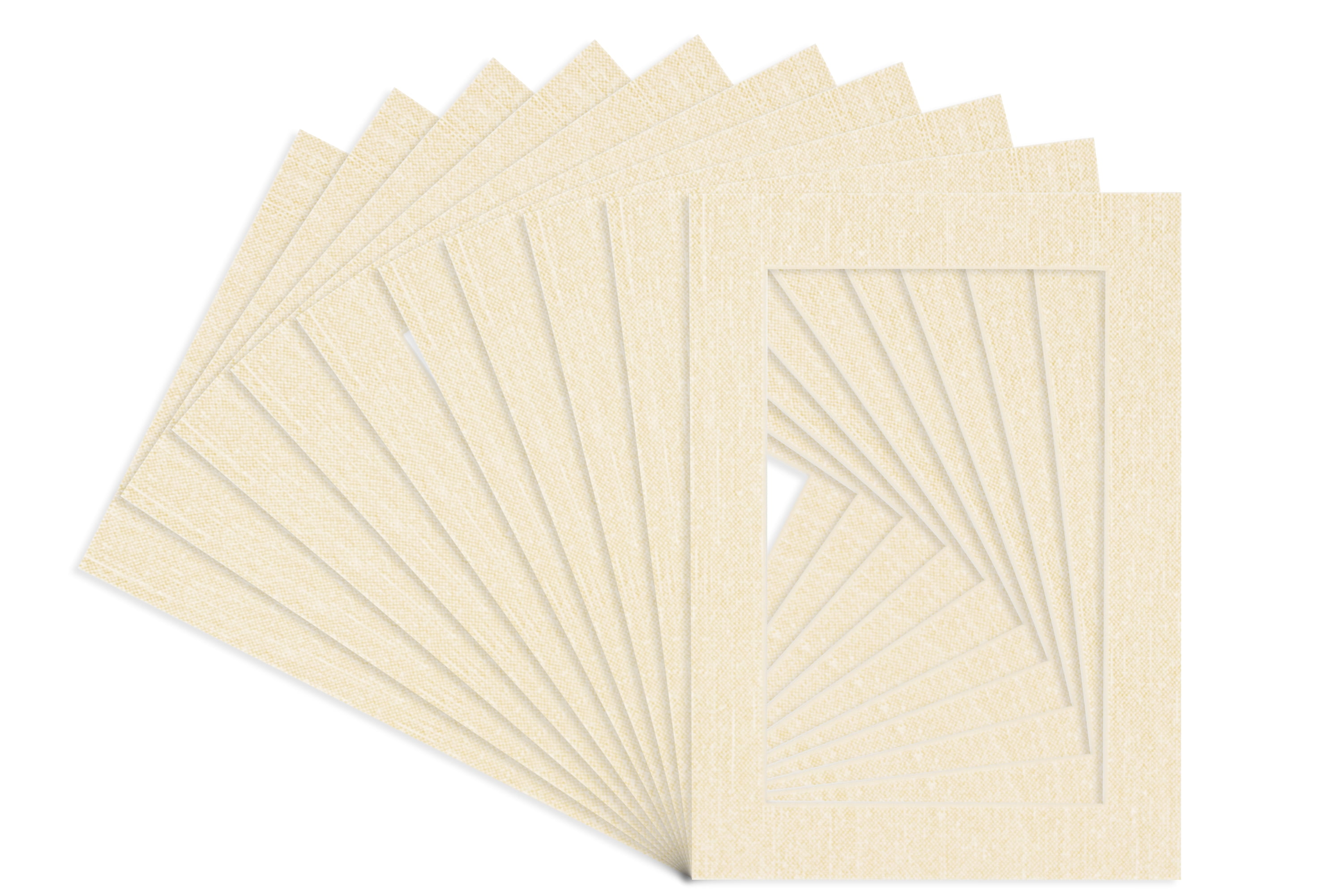 Linen Acid Free 10x12 Picture Frame Mats with White Core Bevel Cut for ...