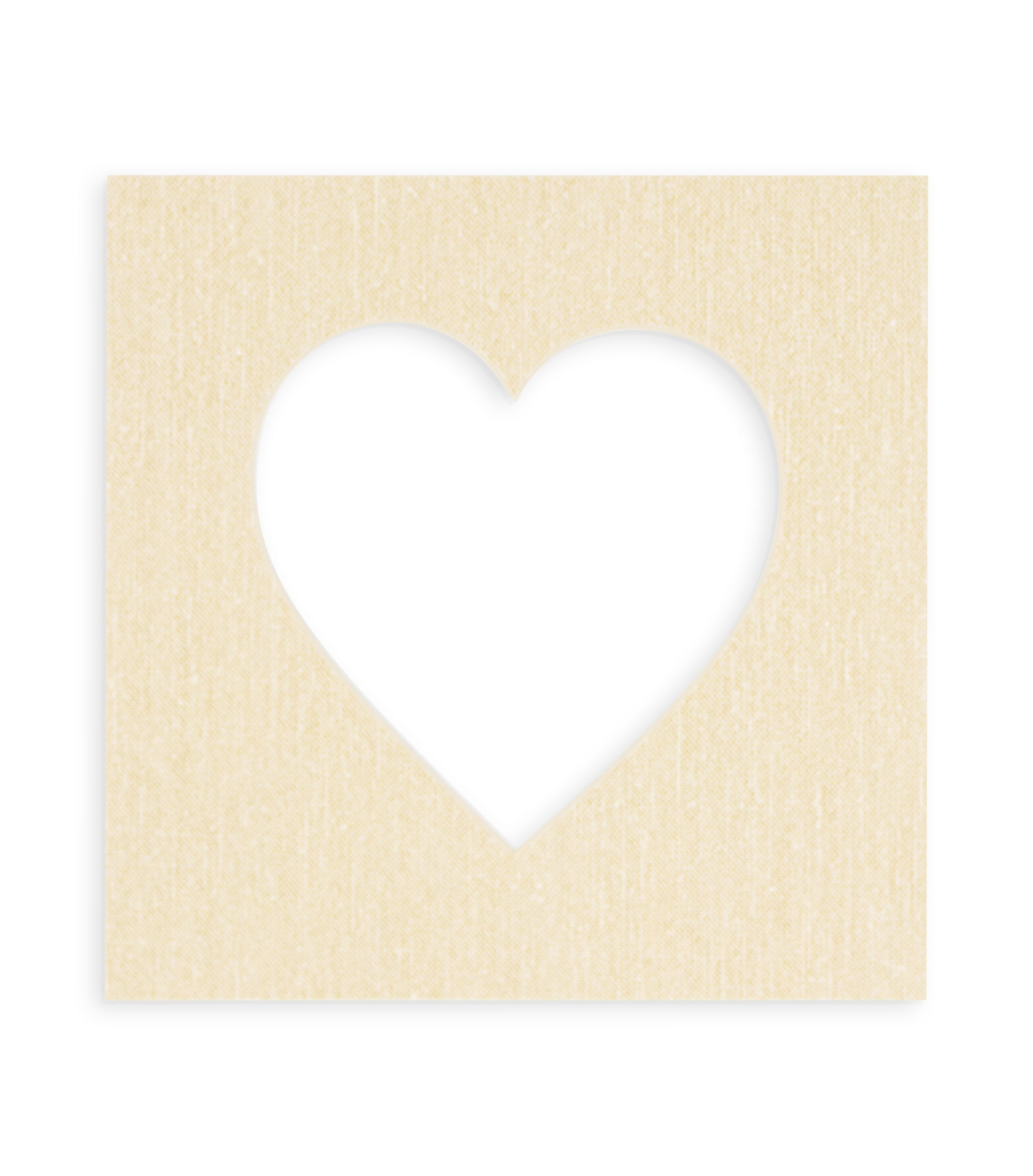 Linen Acid Free 7x7 Heart Picture Frame Mat with White Core Bevel Cut ...