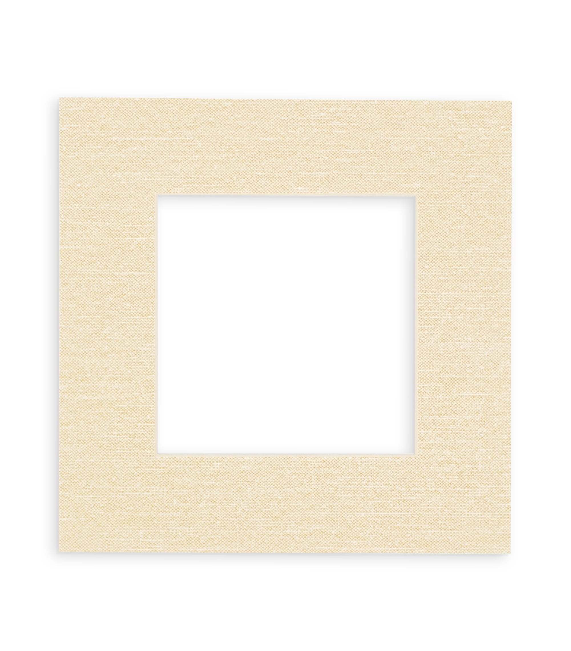 Linen Acid Free 7x7 Square Picture Frame Mat with White Core Bevel Cut ...