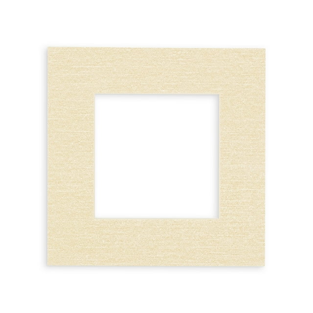 Linen Acid Free 7x7 Square Picture Frame Mat with White Core Bevel Cut ...
