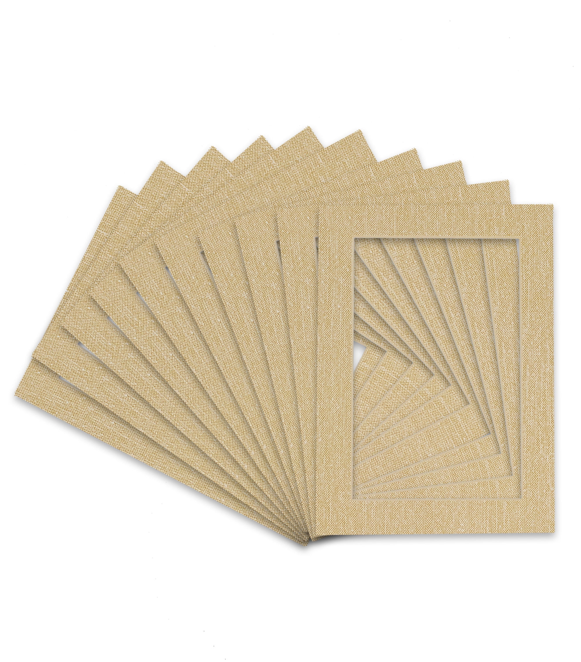Linen Acid-Free 8x10 Picture Frame Mats with White Core Bevel Cut for ...