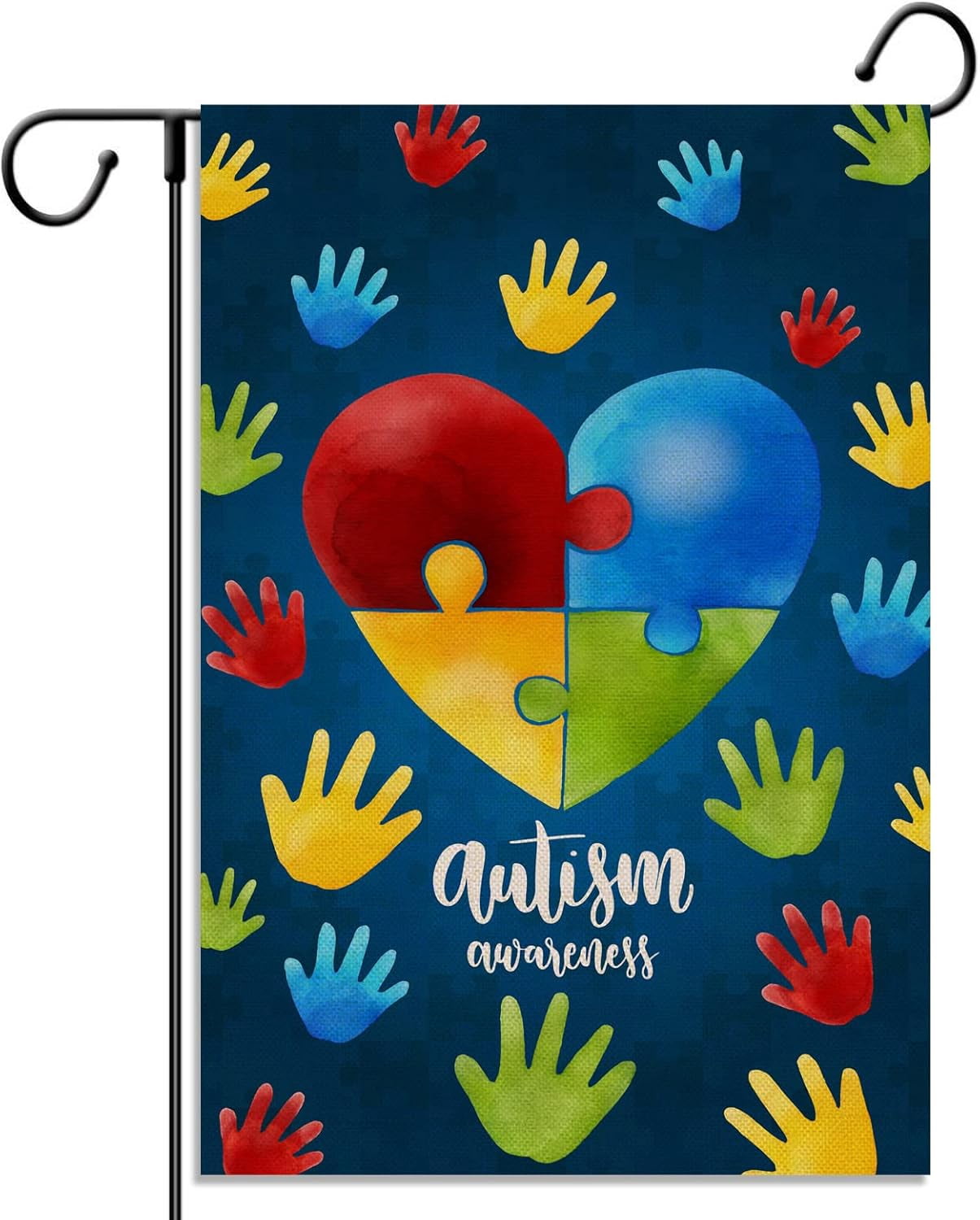 Linen Autism Awareness Day Garden Flag April Asperger Blue Decoration ...
