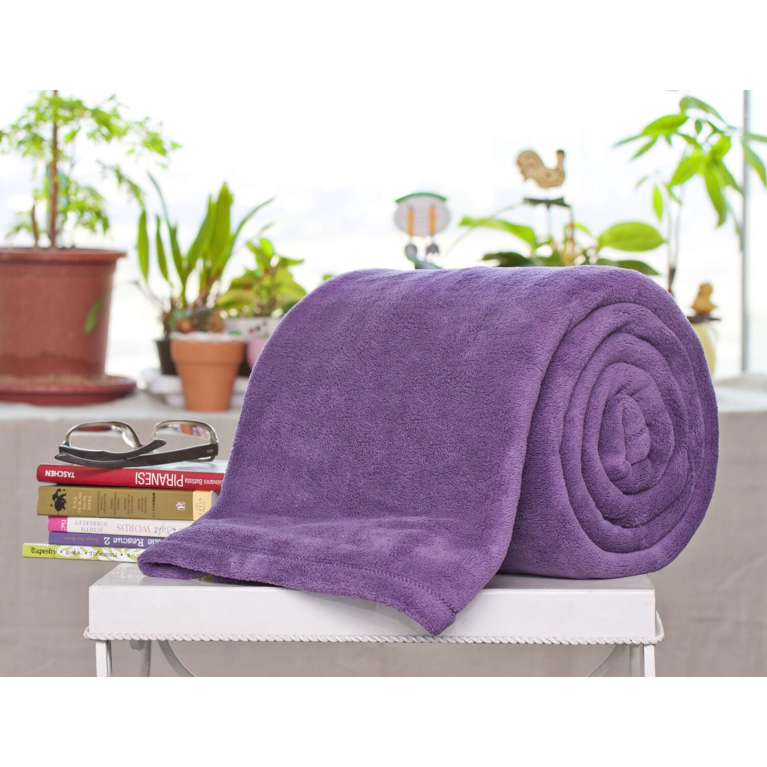Linen Avenue Bliss Queen/Full Plum Micro Plush Blanket - Walmart.com