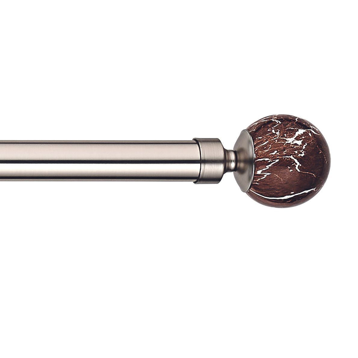 Linen Avenue Brown Marble Single Window Curtain Rod Set, 66 to 120-inch ...