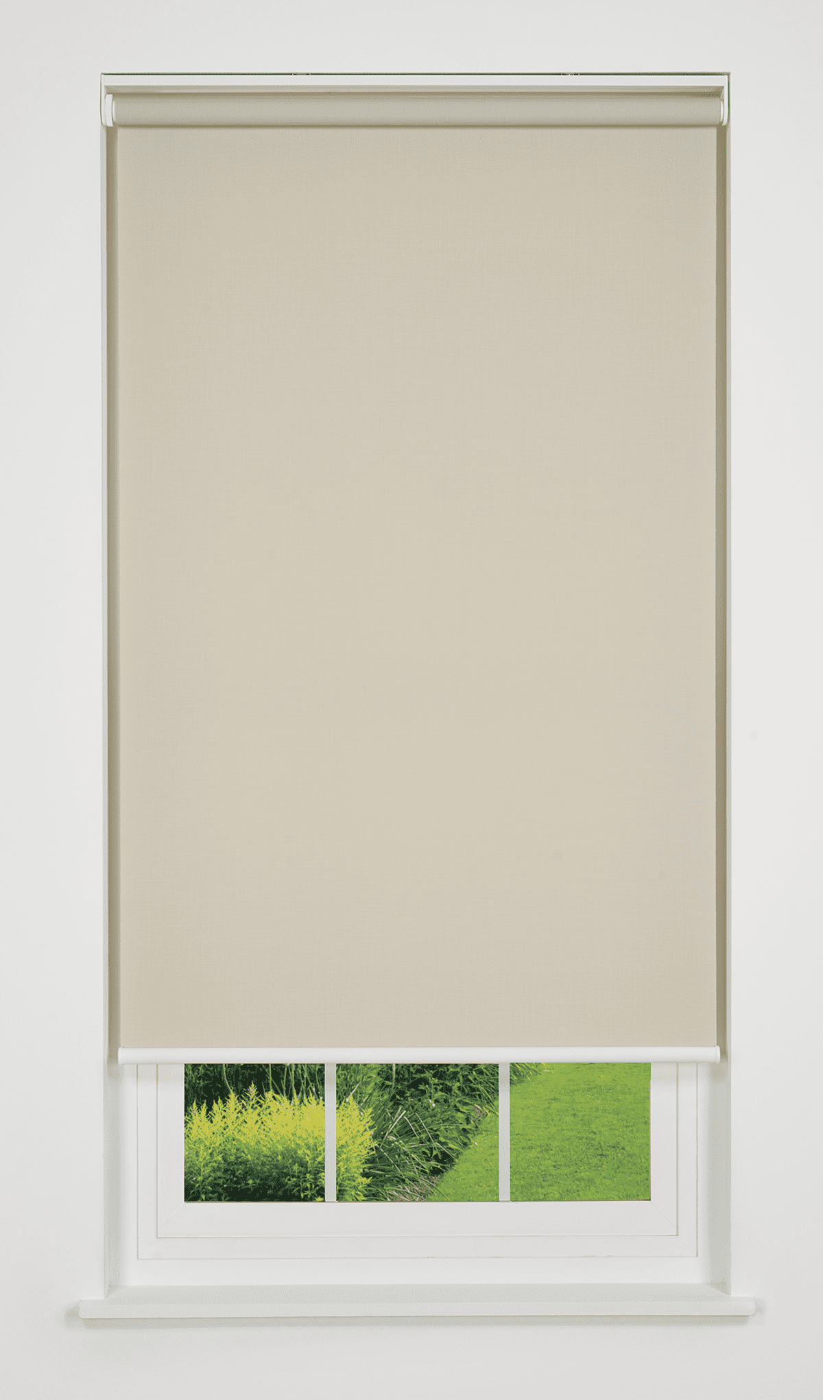 Linen Avenue Cordless 1% Solar Screen Standard Roller Shade Beige 45 W ...