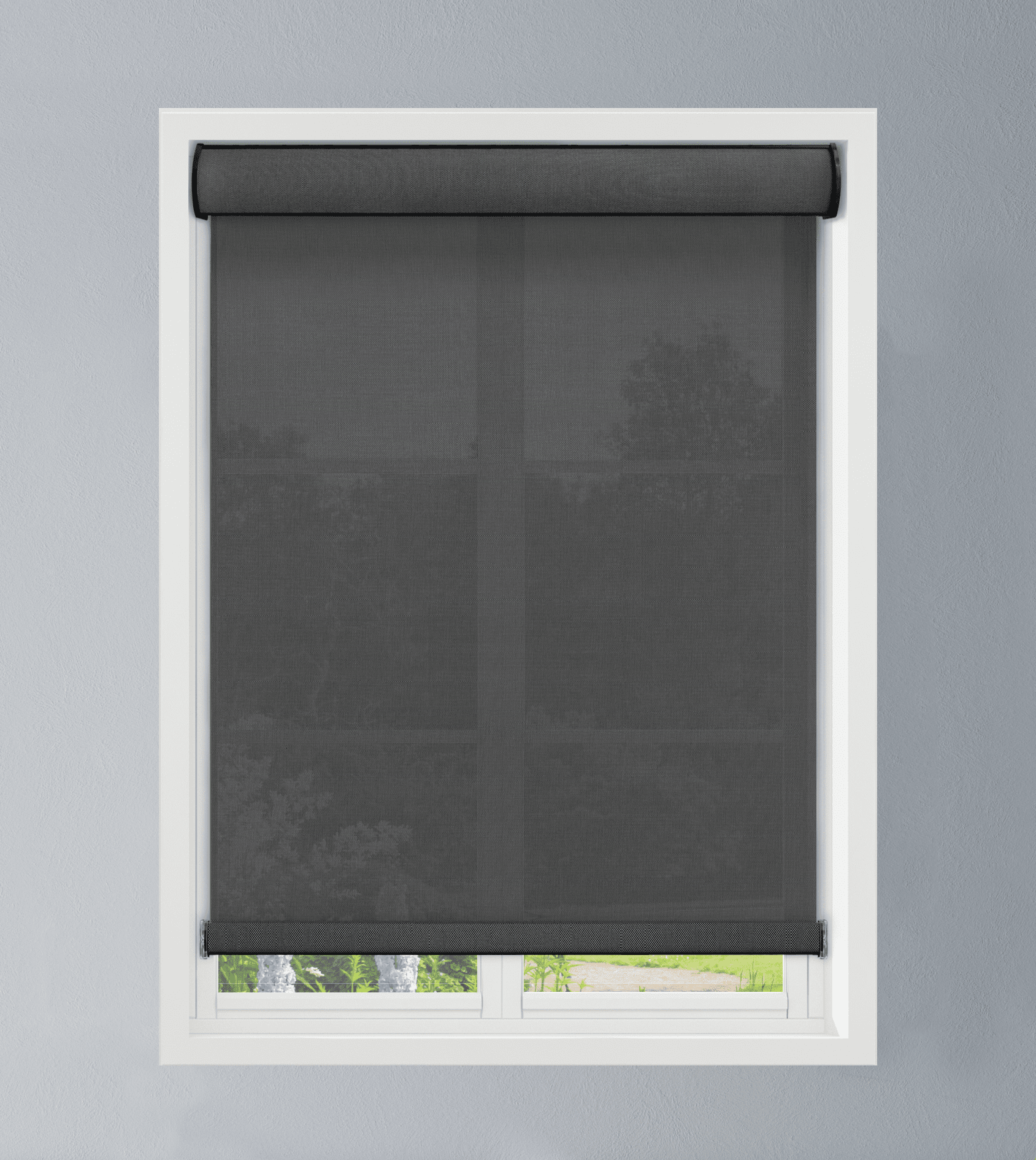 Linen Avenue Custom Cordless Cassette 5% Solar Roller Shade, 22 W x 66 ...