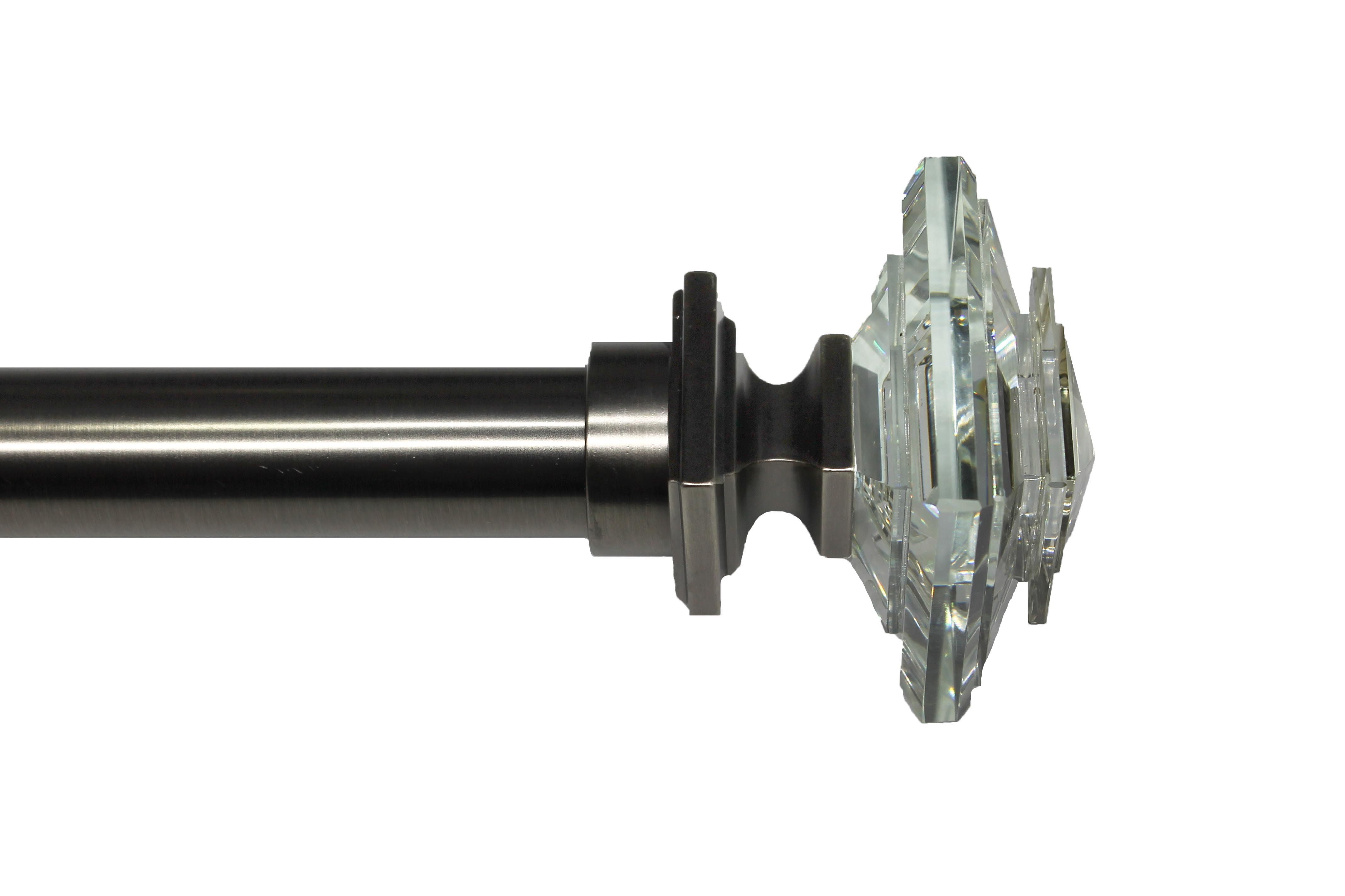 Linen Avenue Glass Square Single Window Curtain Rod Set, 48 to 86-inch ...