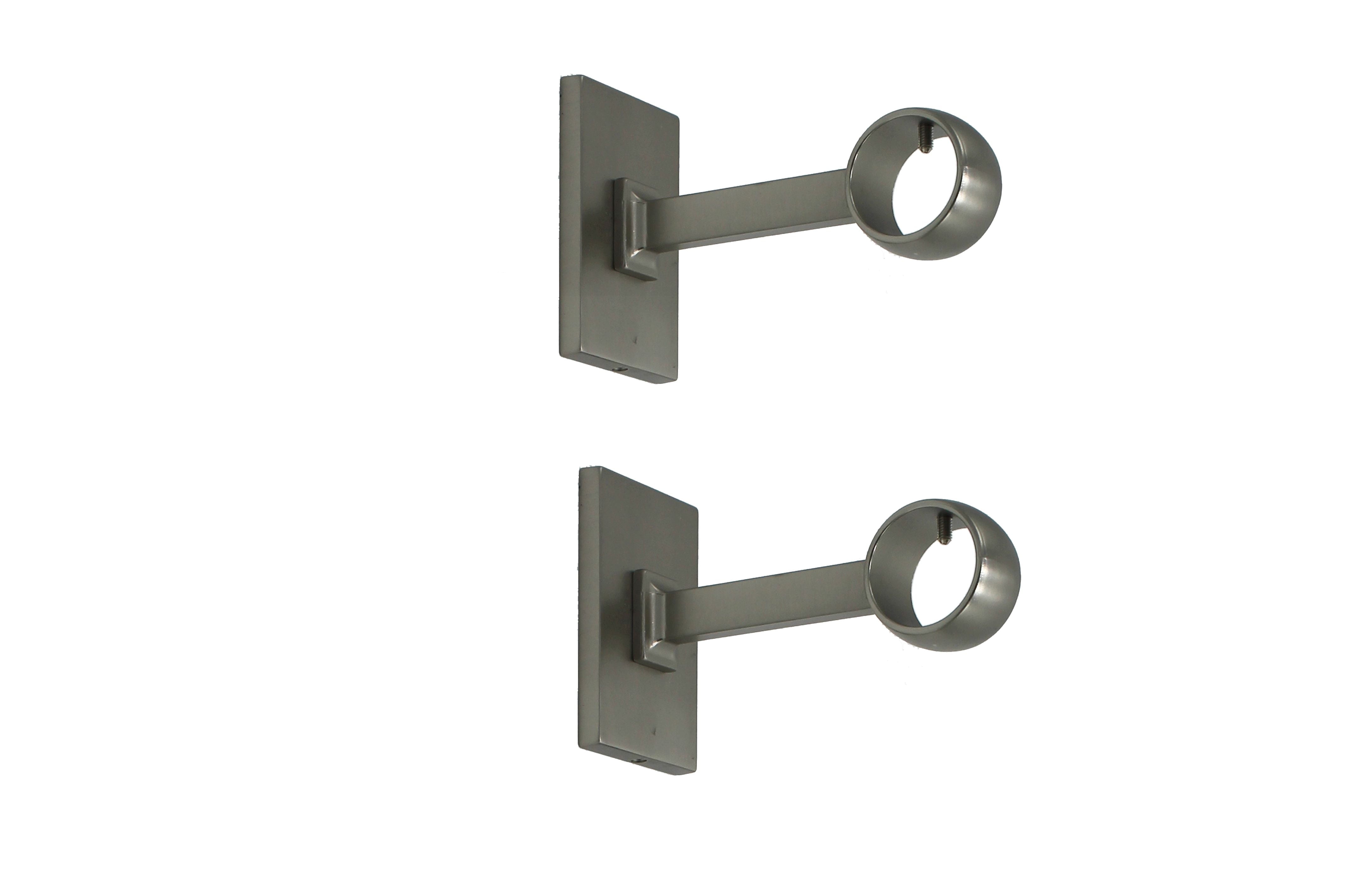 Linen Avenue Single Rod Decorative Bracket Rectangle, 2 Pack Brushed ...