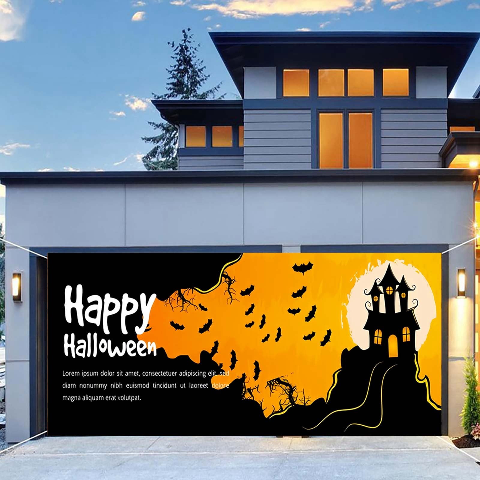 Linen Banner Theme Fabric Logo Poster Banner Background Hanging Pumpkin ...