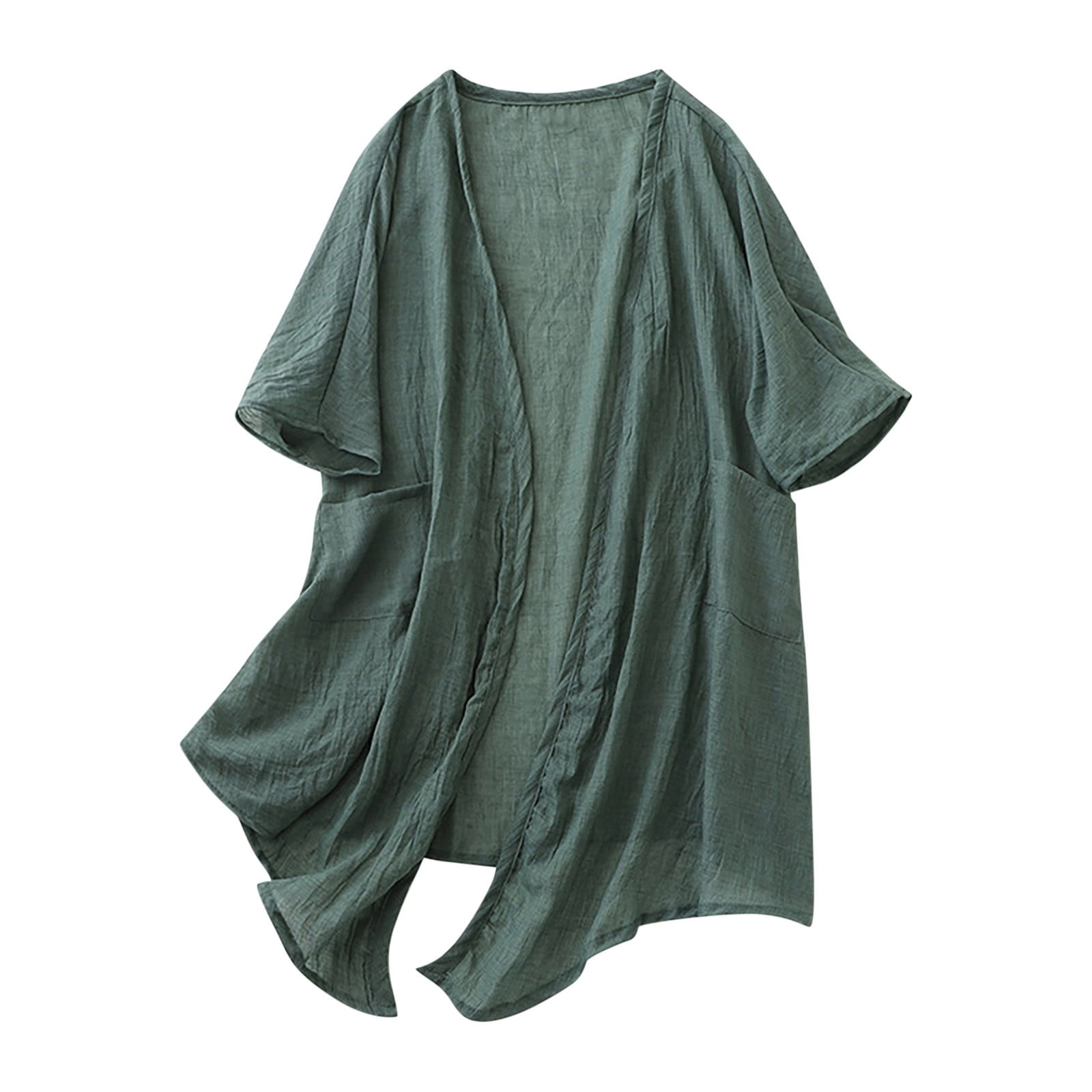 Linen Beach Cardigan Women 2025 - Lightweight Open Front Pocket Cover ...