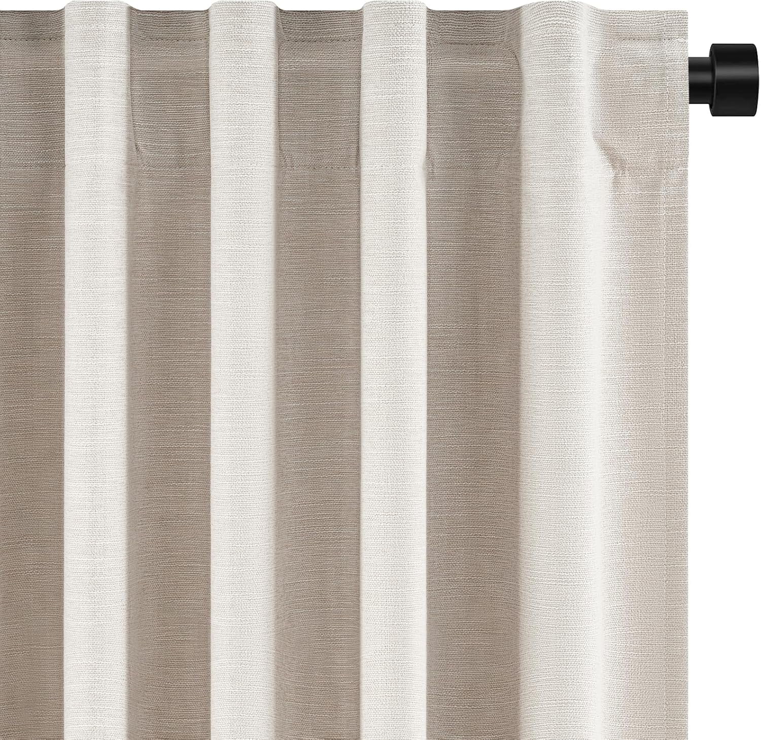 Linen Beige Blackout Curtains 84 Inch Long 2 Panels,Linen Blend ...