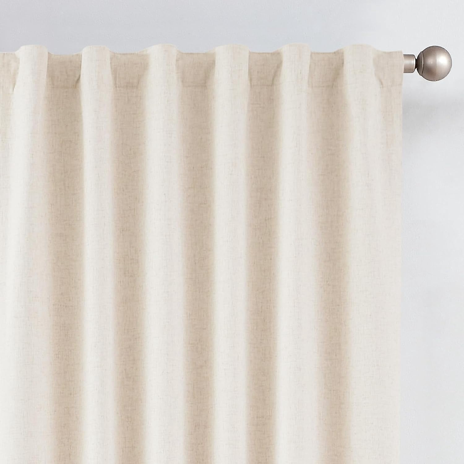 Linen Beige Curtains 84 Inches Long for Living Room Farmhouse Rod ...