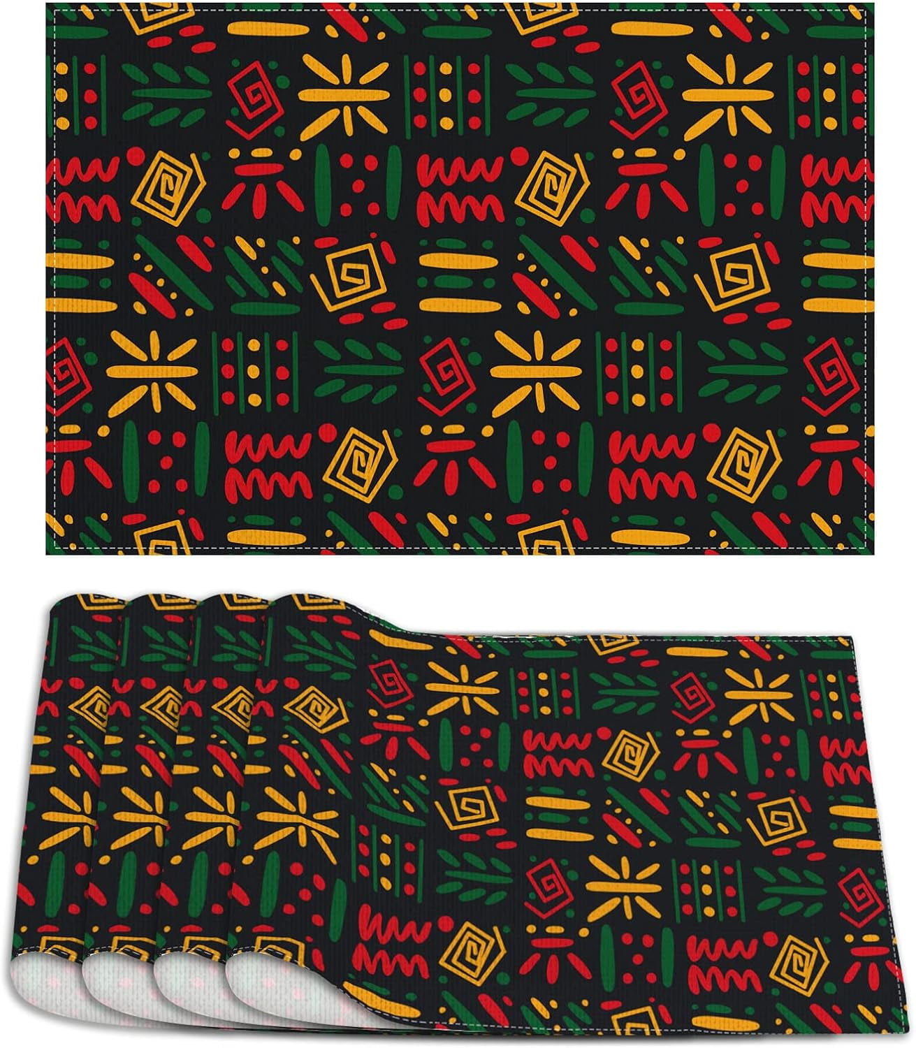 Linen Black History Month Placemats Set of 4 Black History Month Table ...