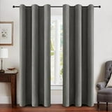 Linen Blackout Curtains and Drapes 100% Room Darken Thermal Insulated ...