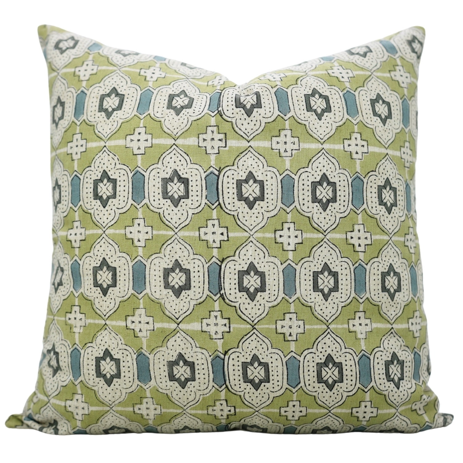 Linen Blend Pillow Covers for Cozy Spaces, Hand block prints, 22"X22 ...