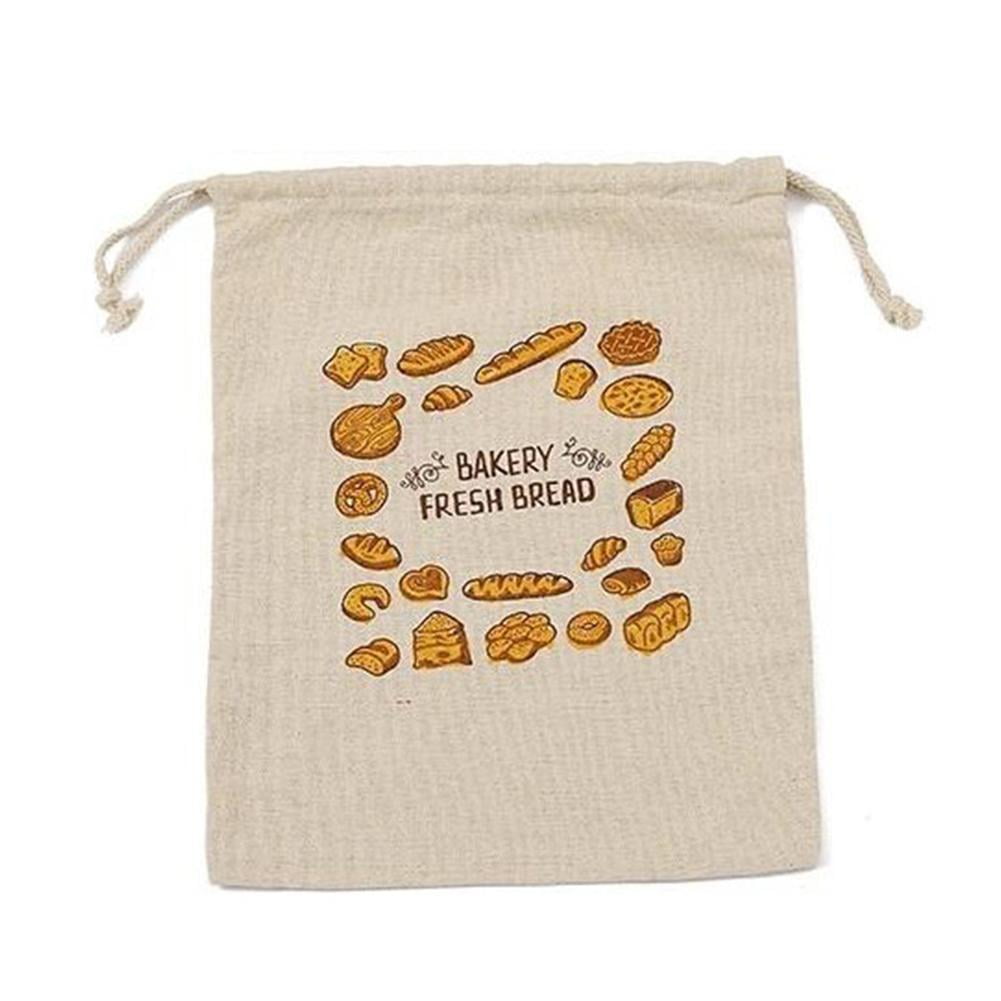 Linen Bread Bags Reusable Drawstring Bag For Loaf BreadStorag` Homemade ...