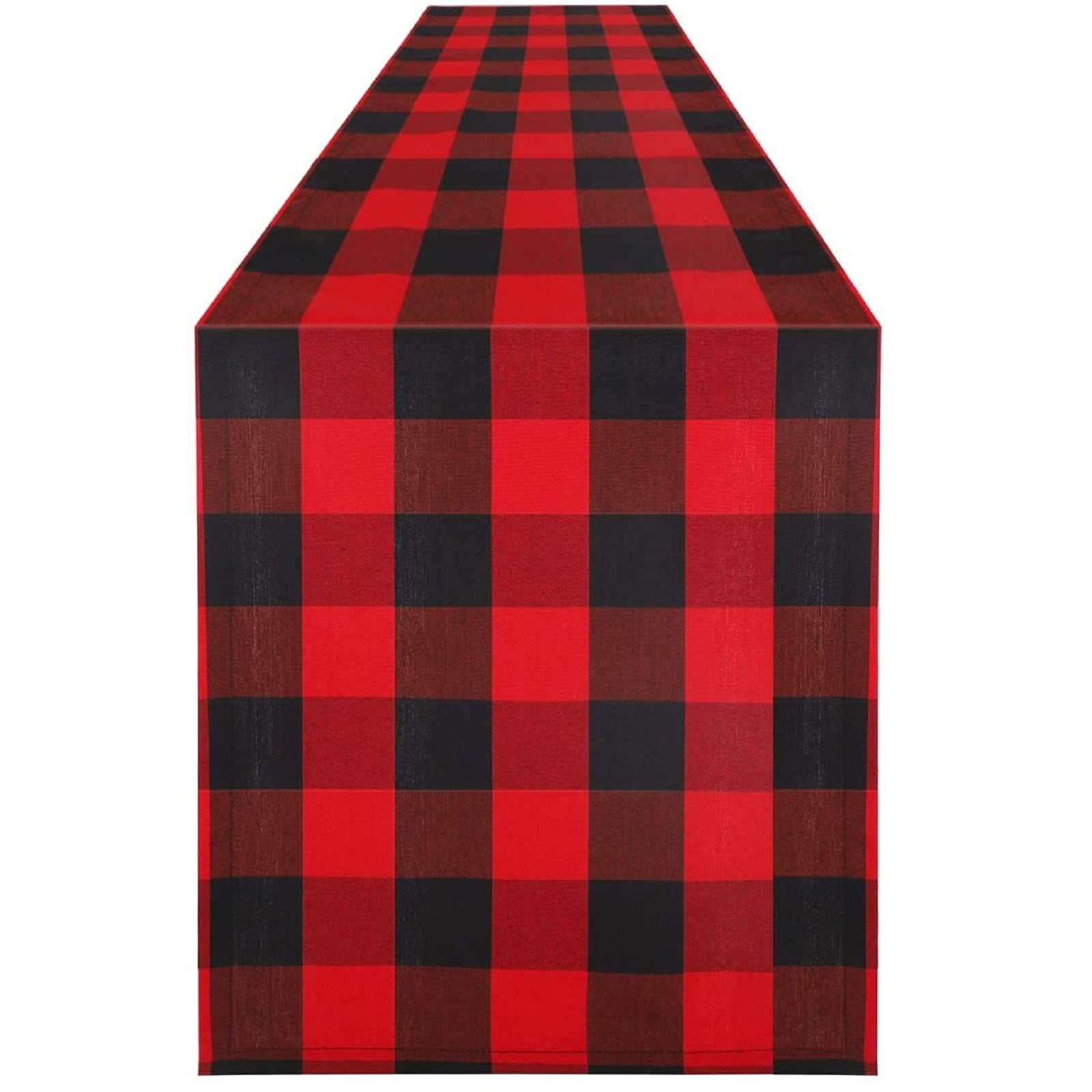 Linen Buffalo Check Table Runner 13 x 71 Inch Classic Farmhouse Red and ...