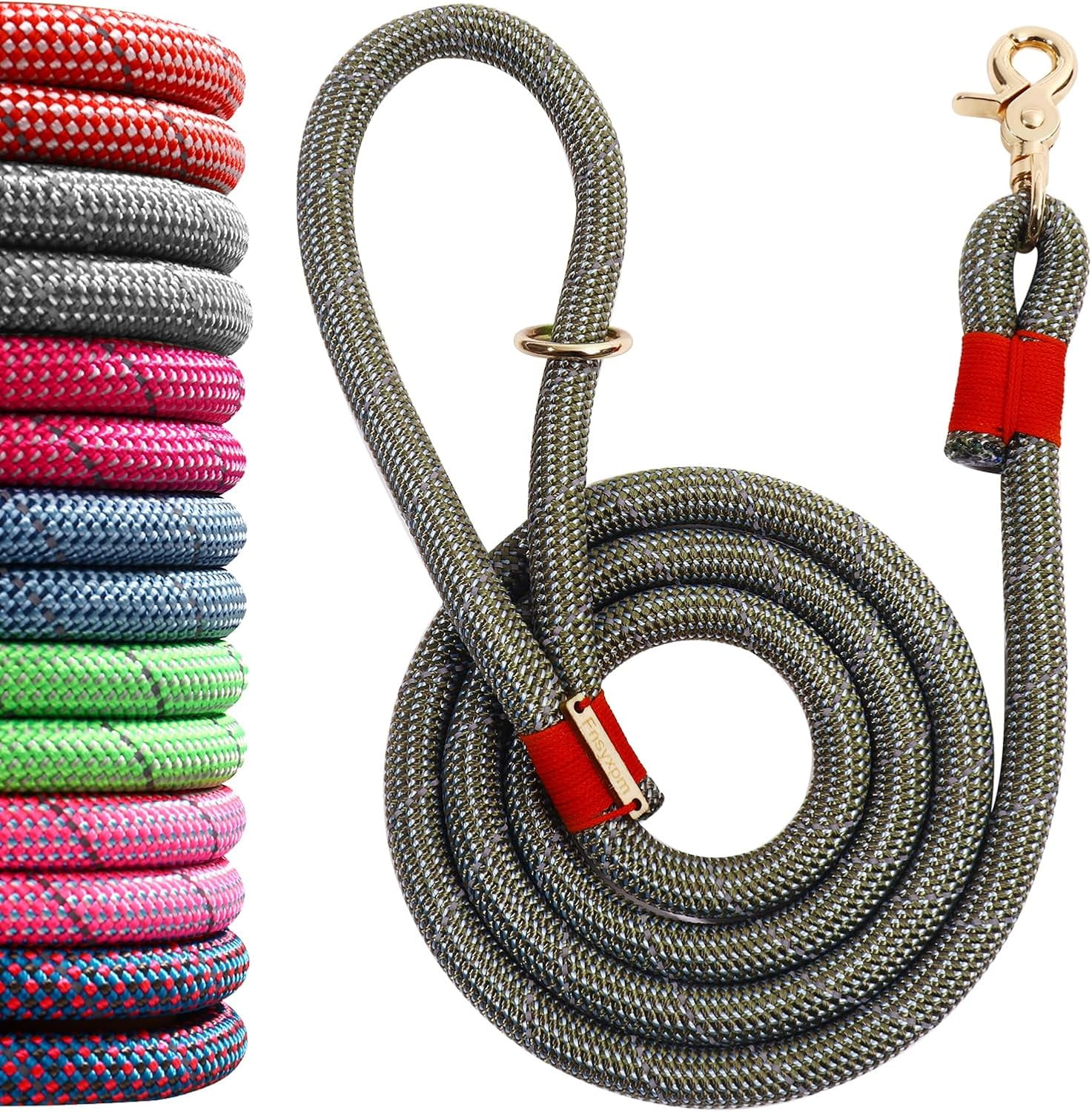 Nylon Rope Dog Leash Reflective, Handmade Braided Strong Dog Lead ...