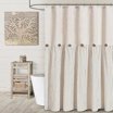Psoiuetr Linen Button Farmhouse Shower Curtain Linen and Cotton Woven ...