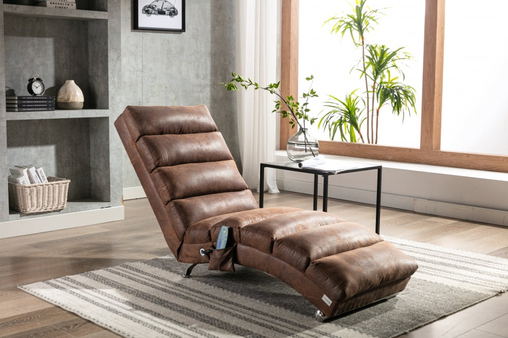 Linen Chaise Lounge Chair Massage Recliner Chair with Ergonomically 140 ...