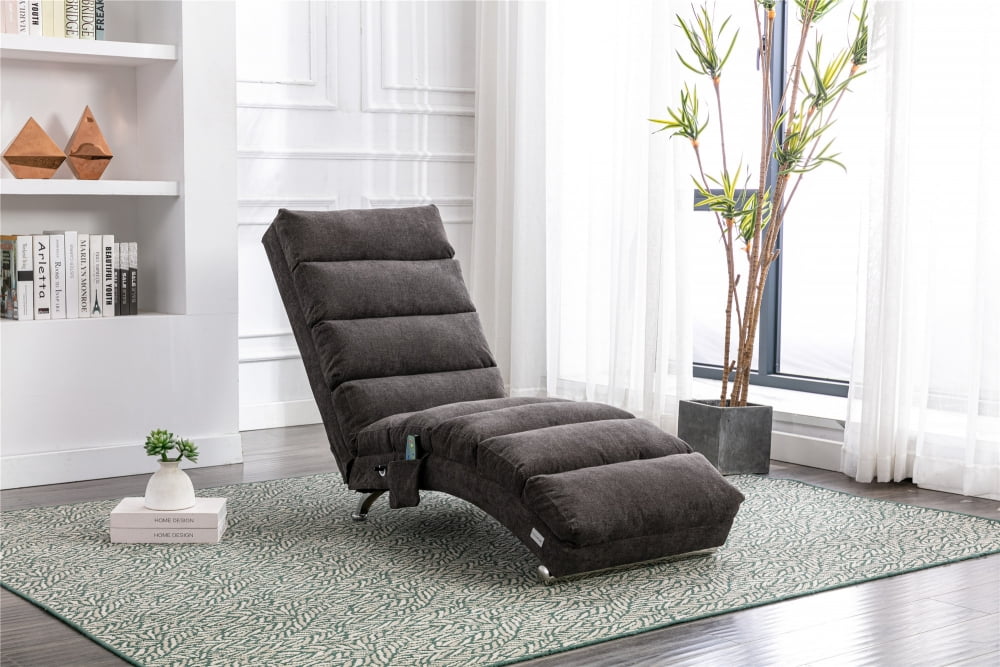 Linen Chaise Lounge Chair Massage Recliner Chair with Ergonomically 140 ...