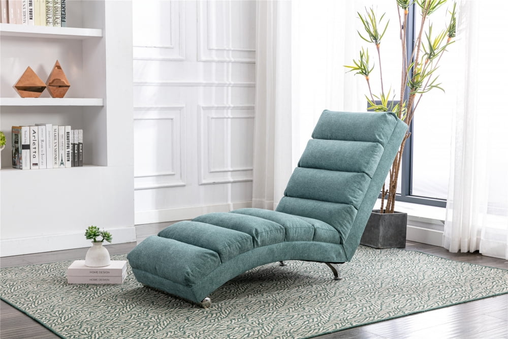 Linen Chaise Lounge Chair Massage Recliner Chair with Ergonomically 140 ...