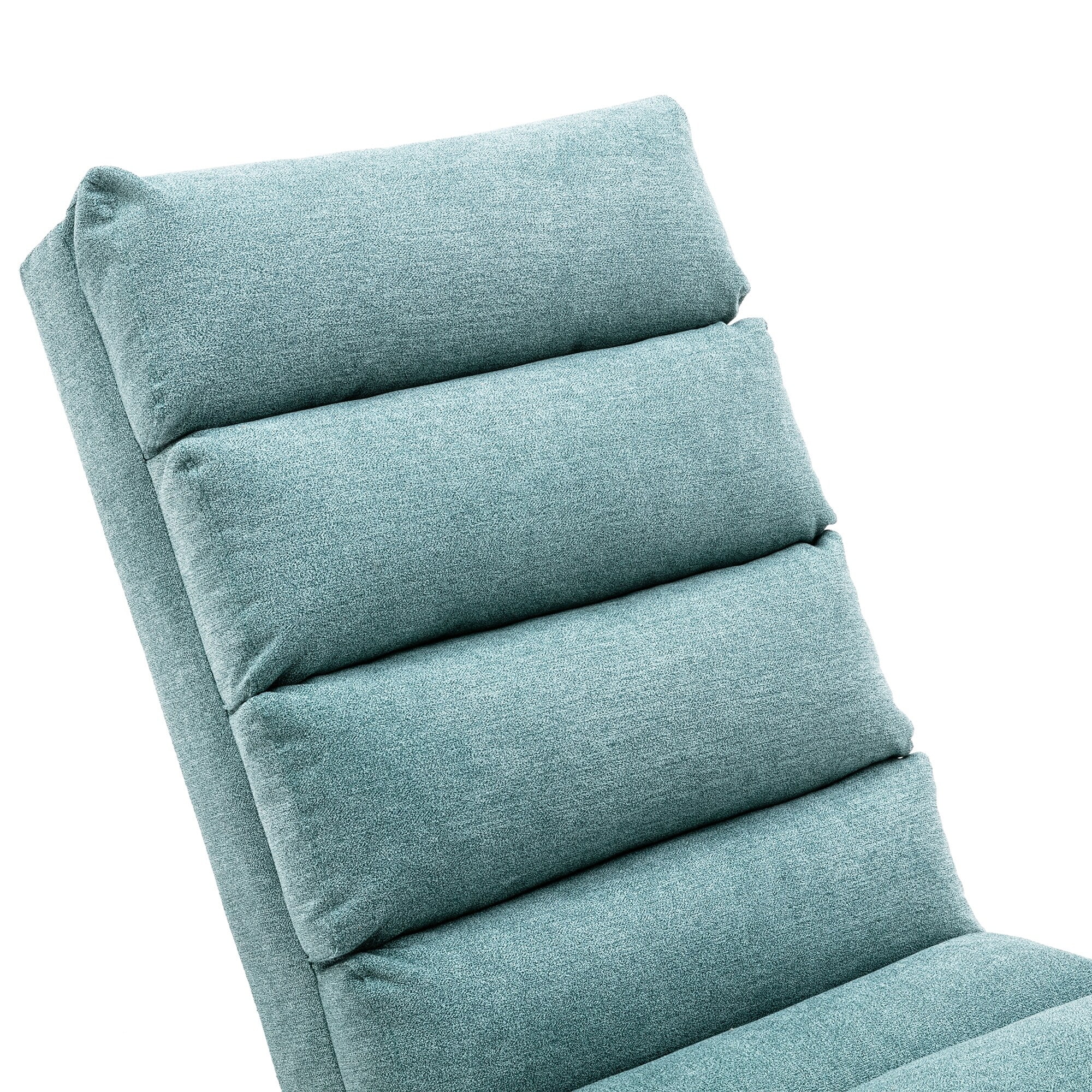 Linen Chaise Lounge Indoor Chair Recliners, Chaise Lounges Teal Solid ...