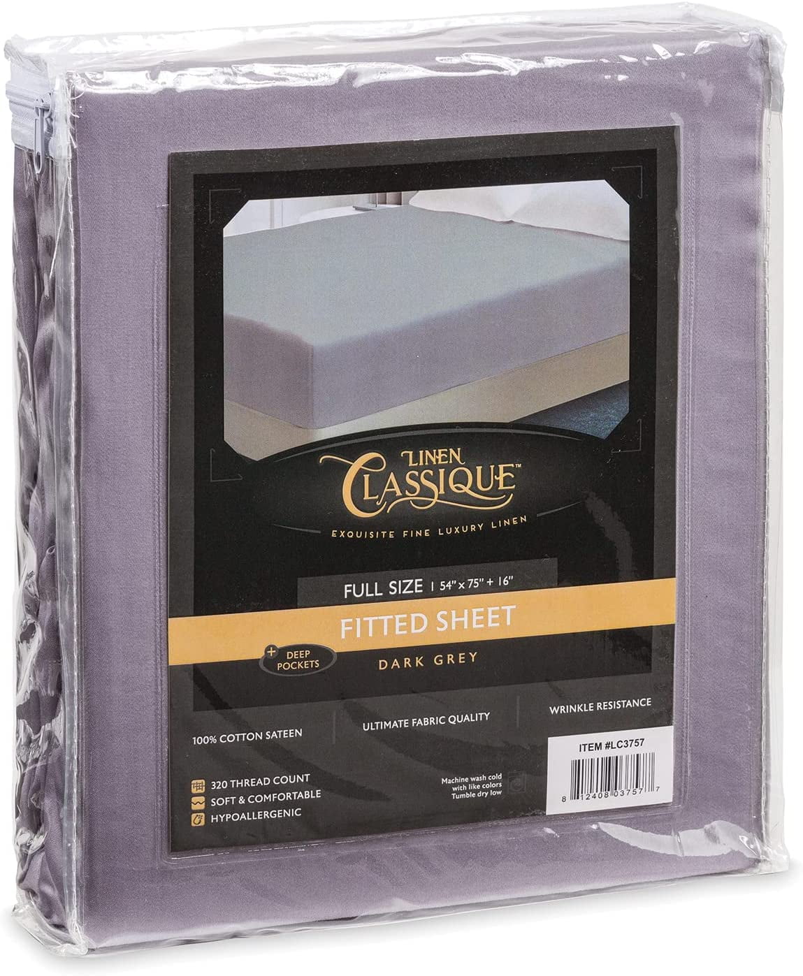 Linen Classique Luxury Fitted Sheet - Premium Soft 100% Sateen Cotton ...