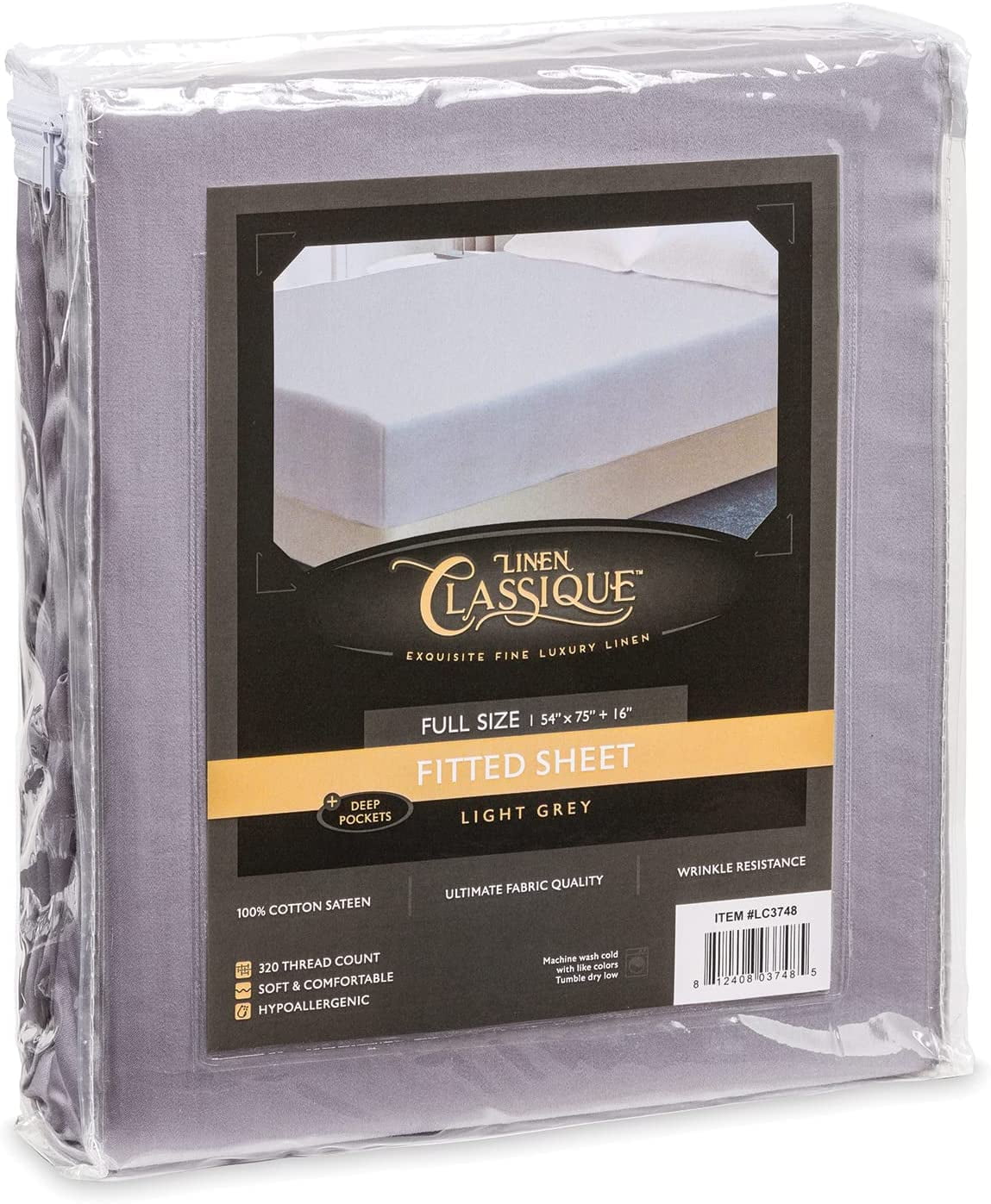 Linen Classique Luxury Fitted Sheet - Premium Soft 100% Sateen Cotton ...