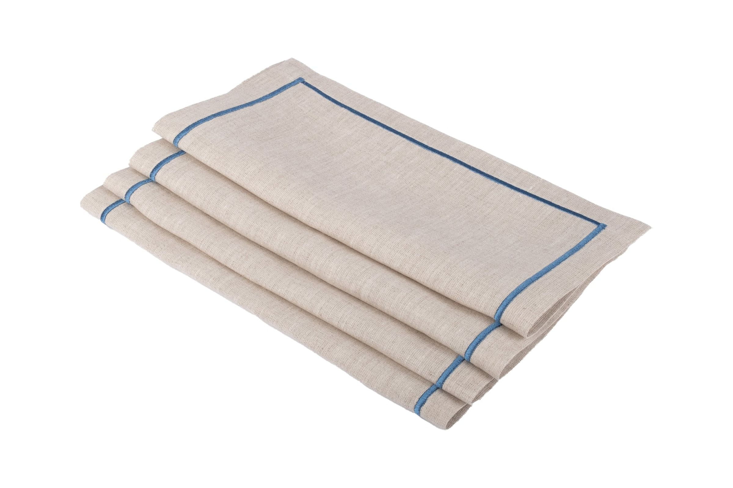 Linen Cocktail Napkins With Embroidery Borders, Set of 4 - Walmart.com