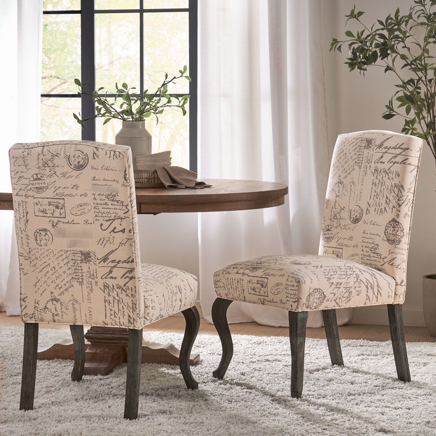 Linen Construction - French Handwriting Pattern - Dining Setup ...